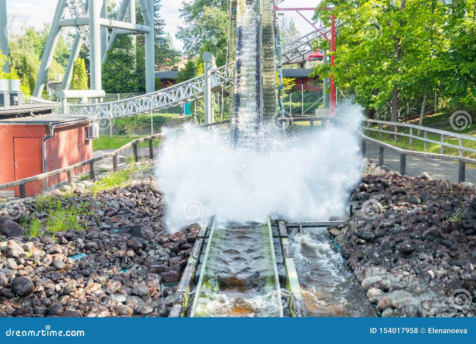 Fun Water Ride Log River in Amusement Park at Summer Editorial Stock ...