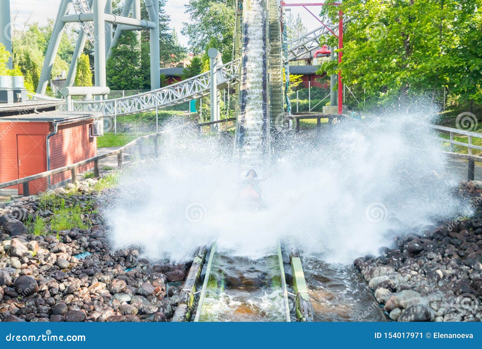 Fun Water Ride Log River in Amusement Park at Summer Editorial Photo ...
