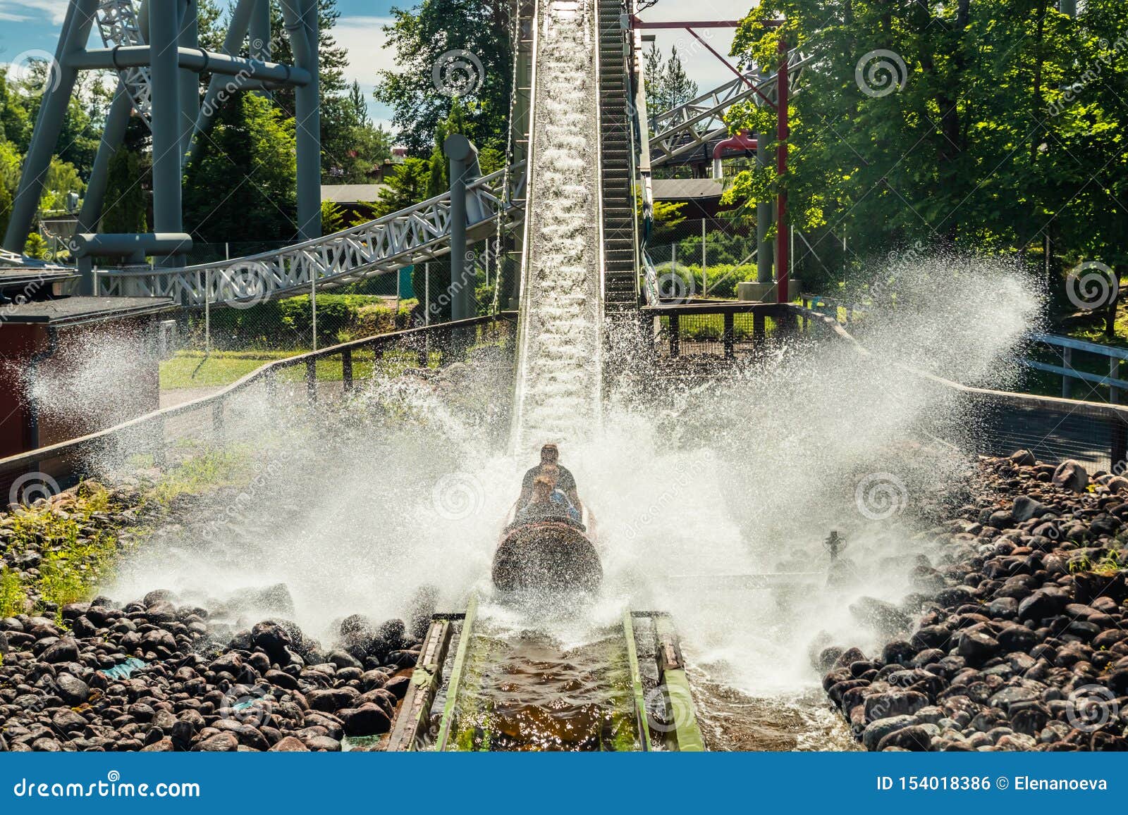 Fun Water Ride Log River in Amusement Park at Summer Editorial Photo ...