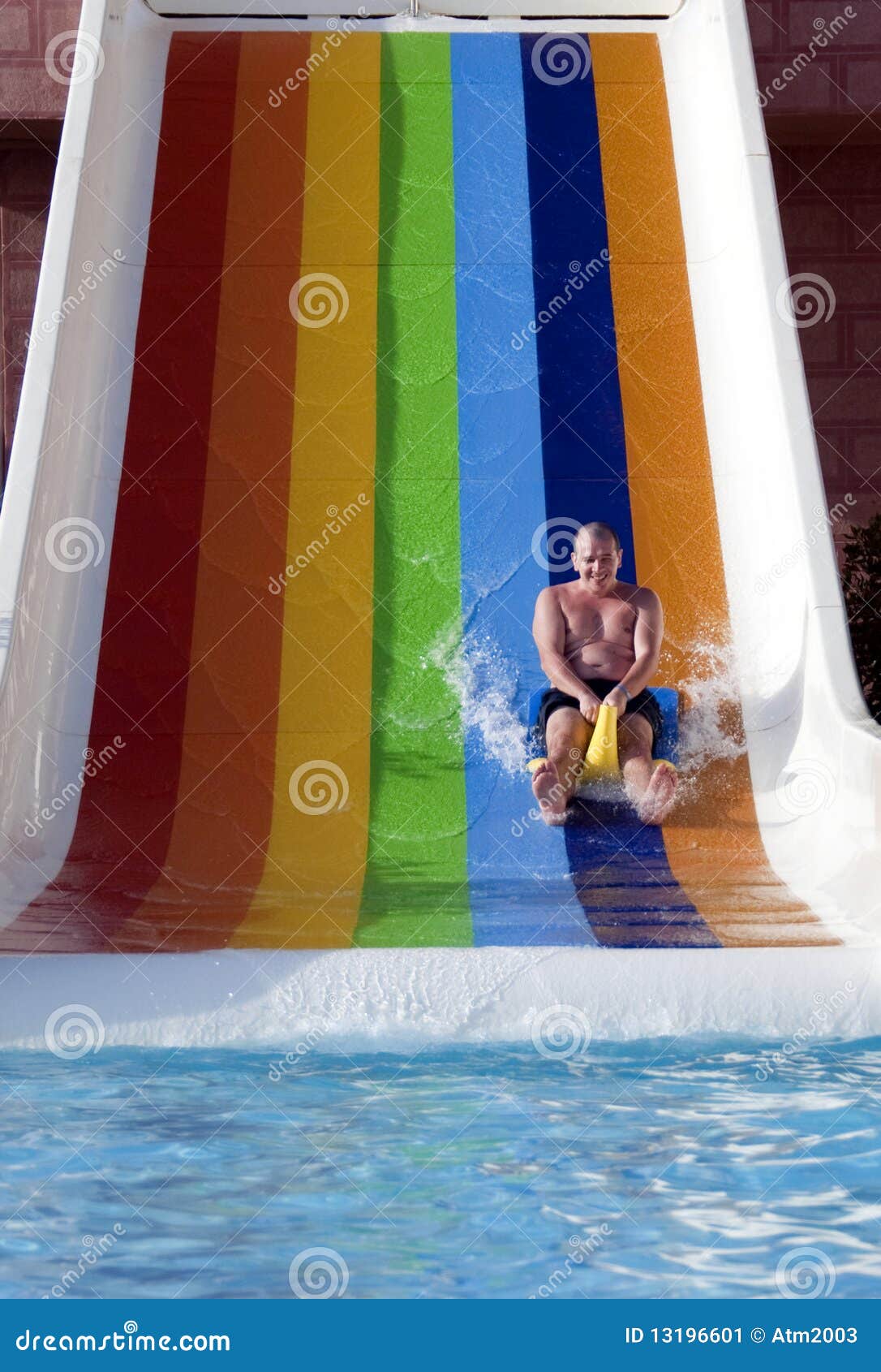 Fun on water slide stock image. Image of fast, flow, aqua - 13196601