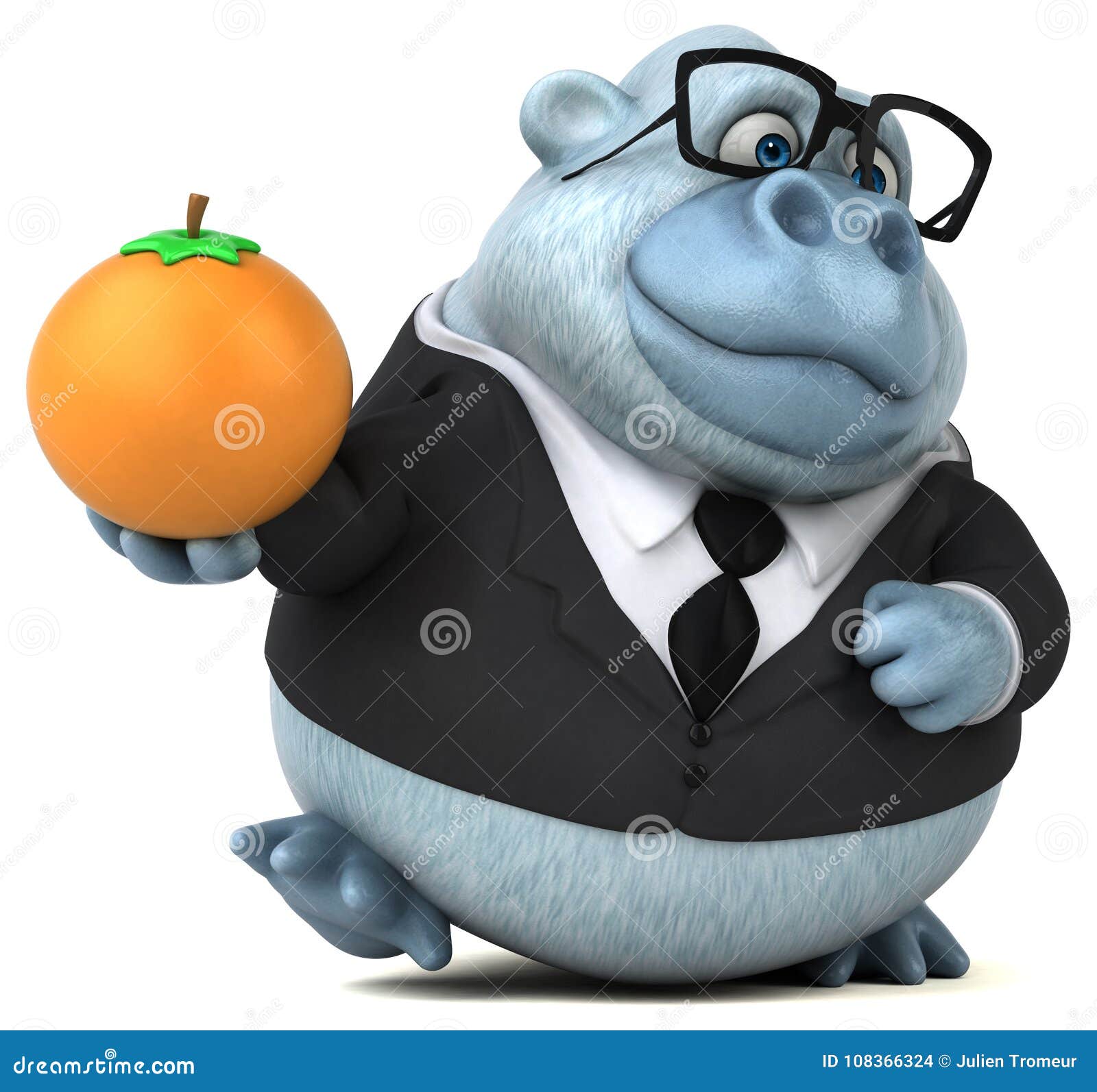 Fun White Monkey - 3D Illustration Stock Illustration - Illustration of ...