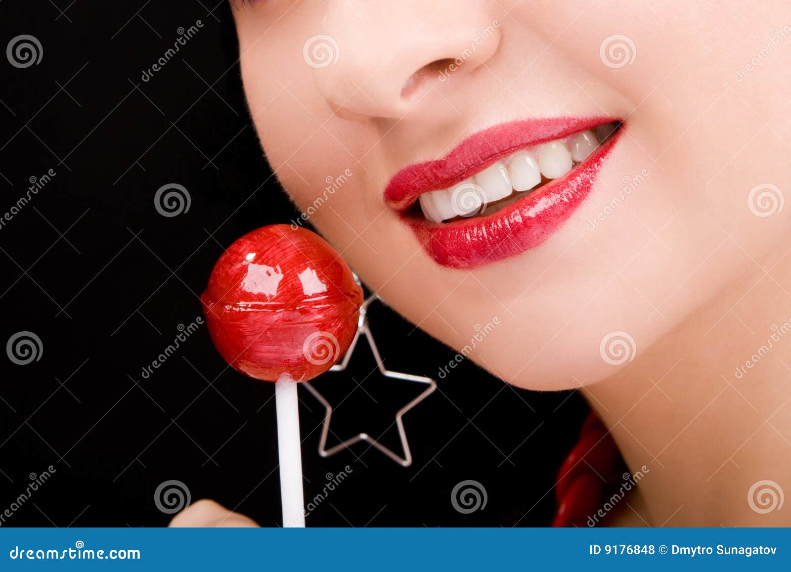 Fun woman with candy stock photo. Image of merry, lovely - 9176848