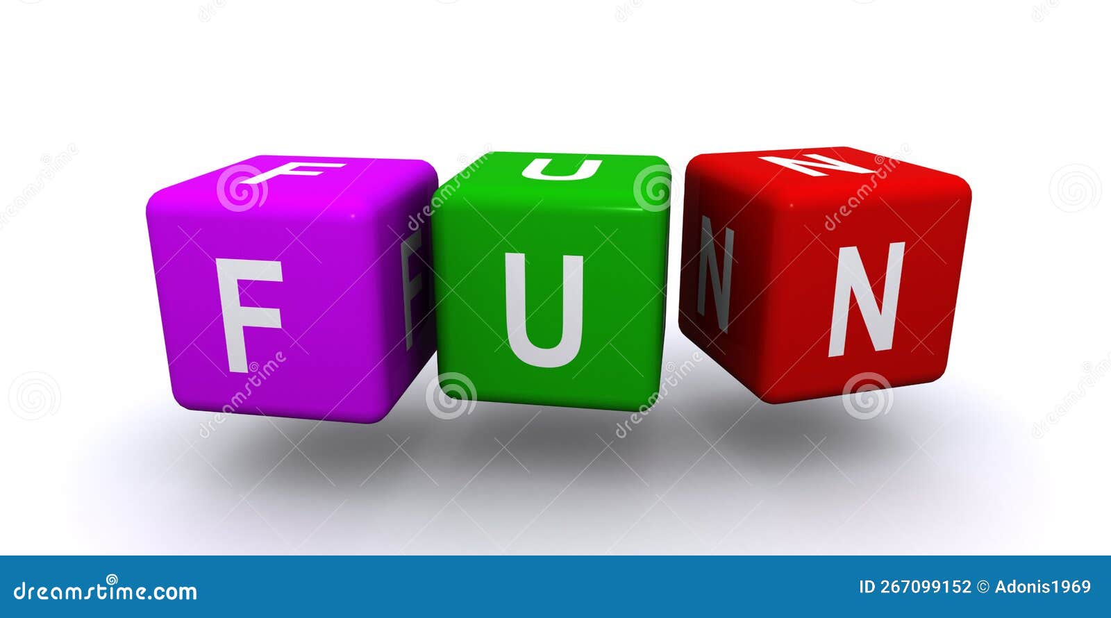 Fun word block on white stock illustration. Illustration of colourful ...