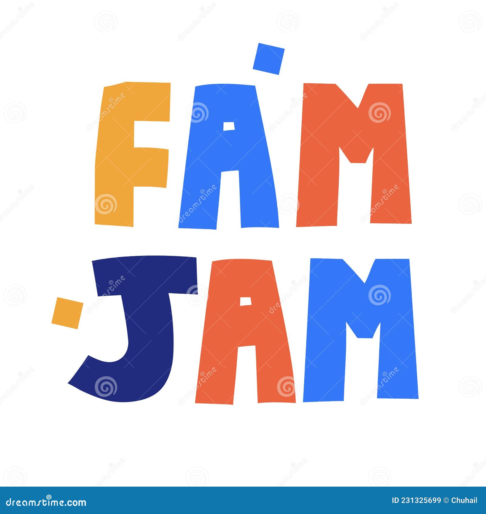 Fun Word Text Sticker Colorful Design Element. Stock Vector ...