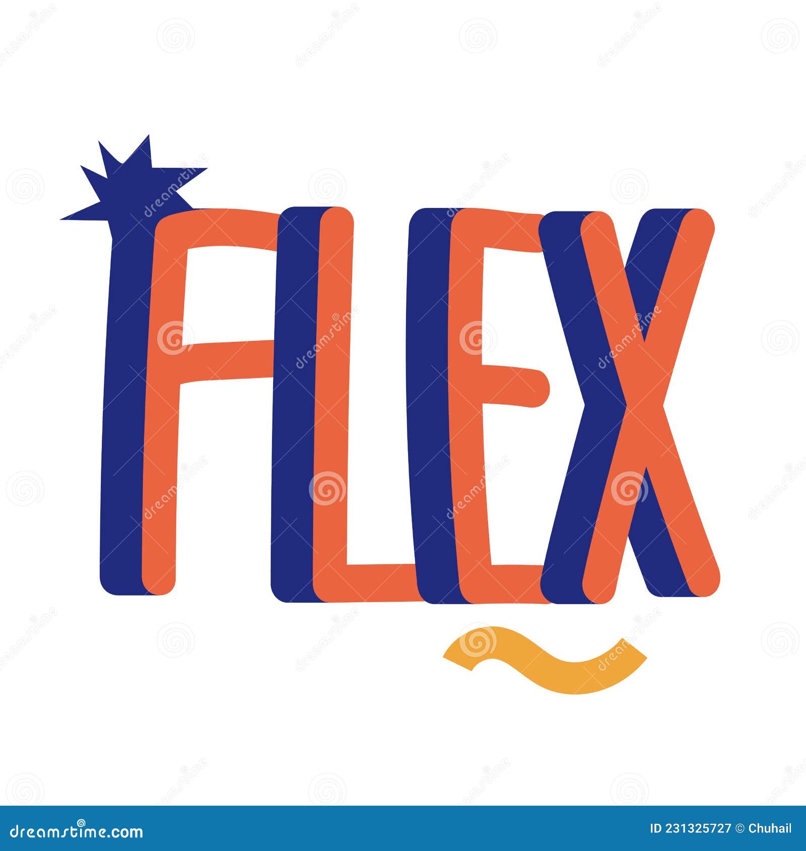 Fun Word Text Sticker Colorful Design Element. Stock Vector ...