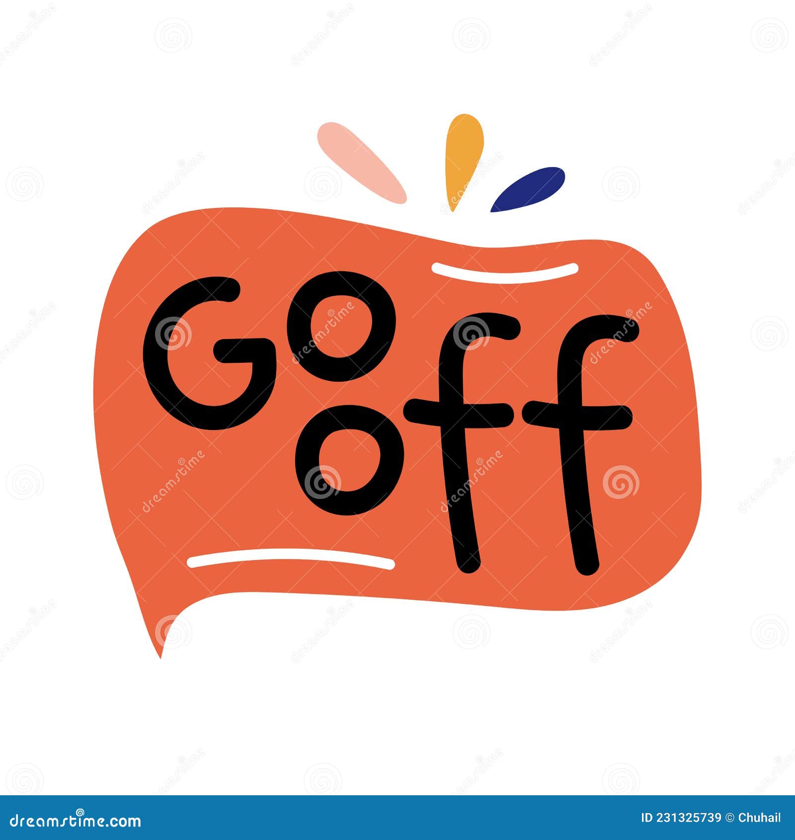 Fun Word Text Sticker Colorful Design Element. Stock Illustration ...