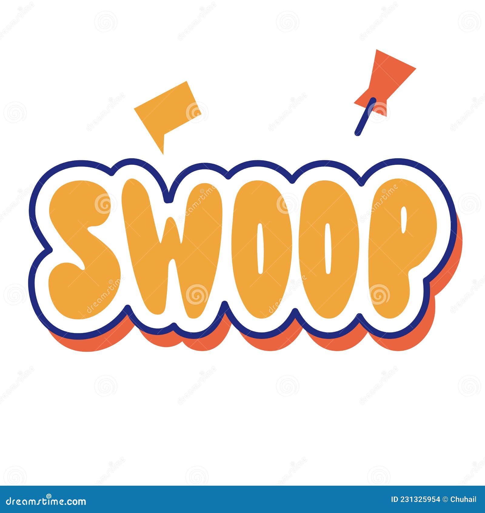 Fun Word Text Sticker Colorful Design Element. Stock Illustration ...