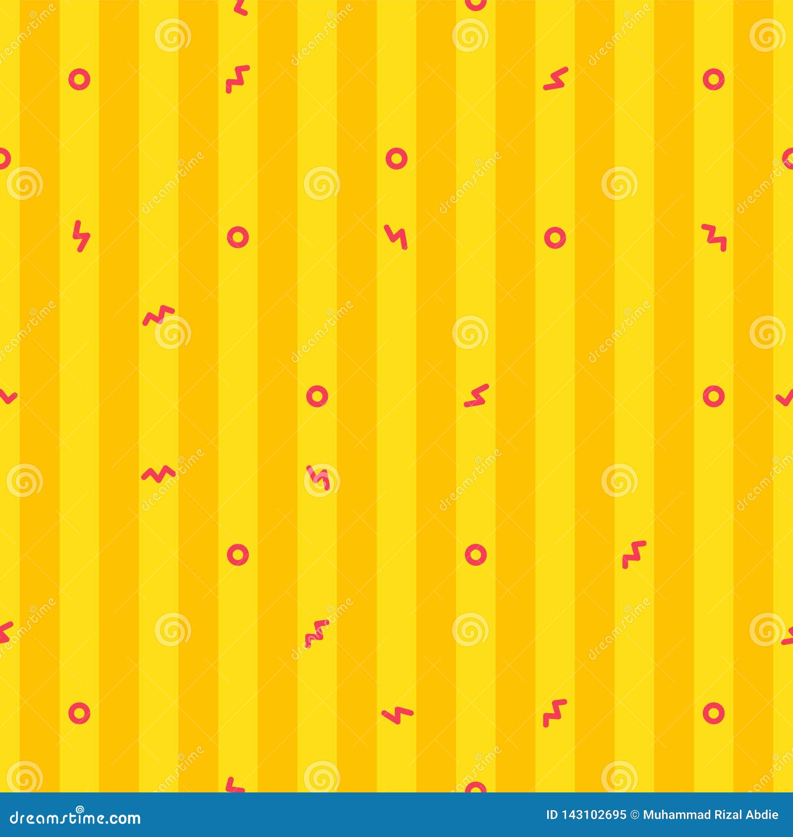 Fun Yellow Memphis and Stripes Seamless Pattern for Wrapper or ...