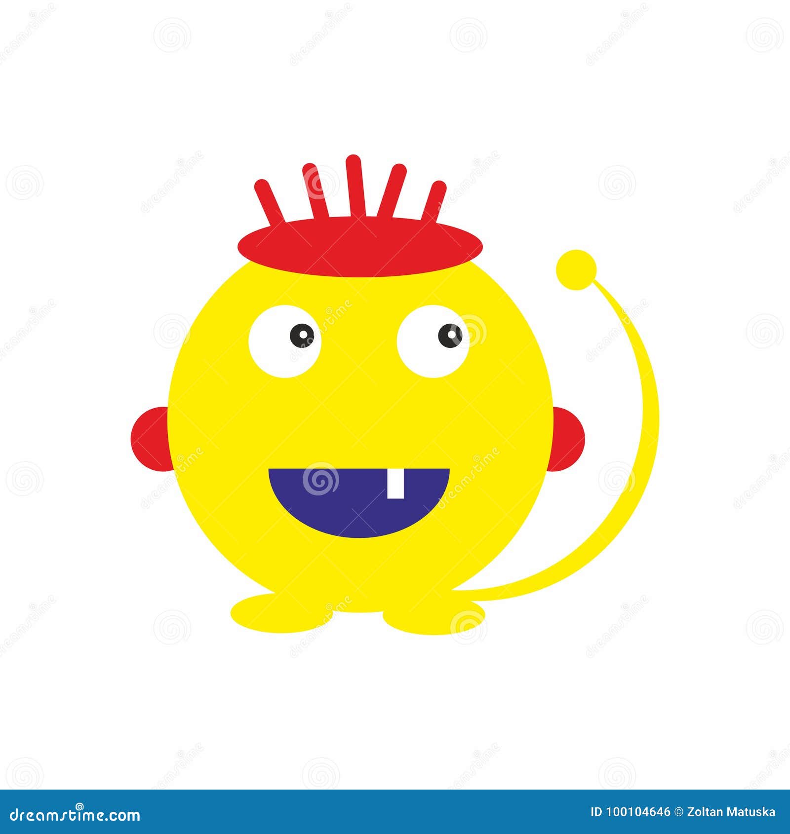 Fun Yellow Monster Kids Icon Friendly Illustration Vector Stock Vector ...