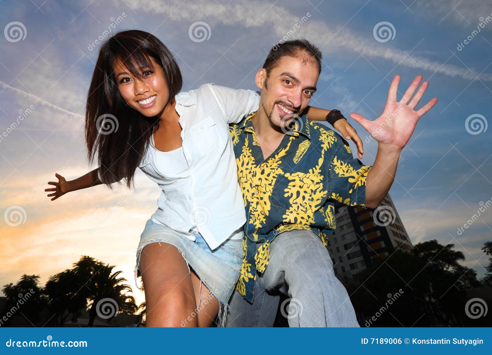 Fun young couple stock photo. Image of affection, casual - 7189006