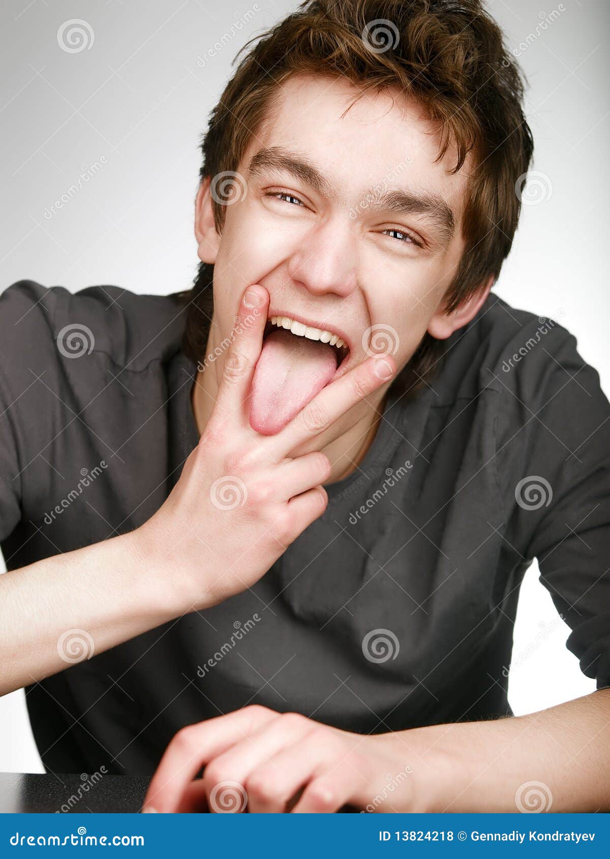 Fun young man stock photo. Image of grimace, male, good - 13824218
