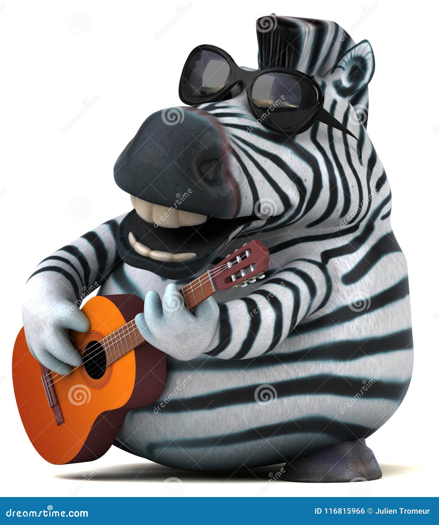 Fun Zebra - 3D Illustration Stock Illustration - Illustration of singer ...