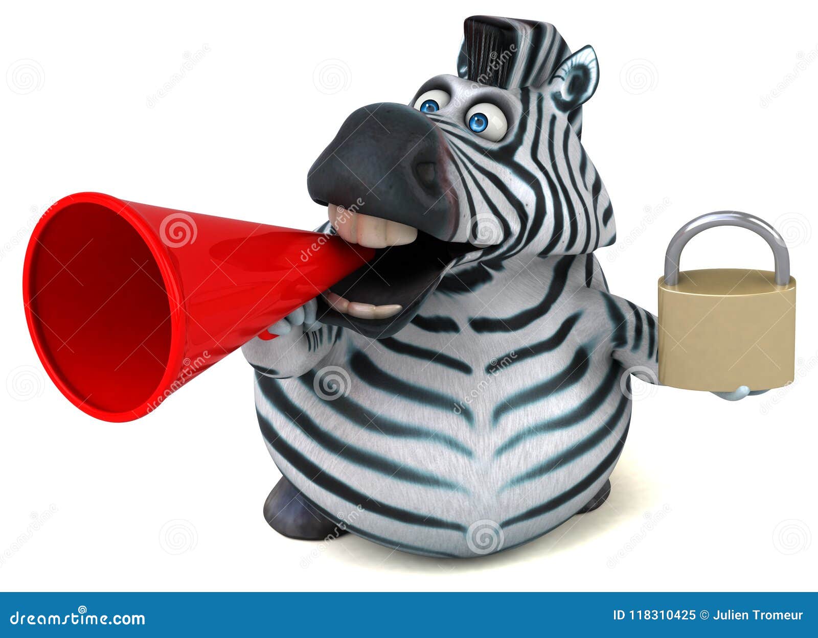 Fun Zebra - 3D Illustration Stock Illustration - Illustration of ...