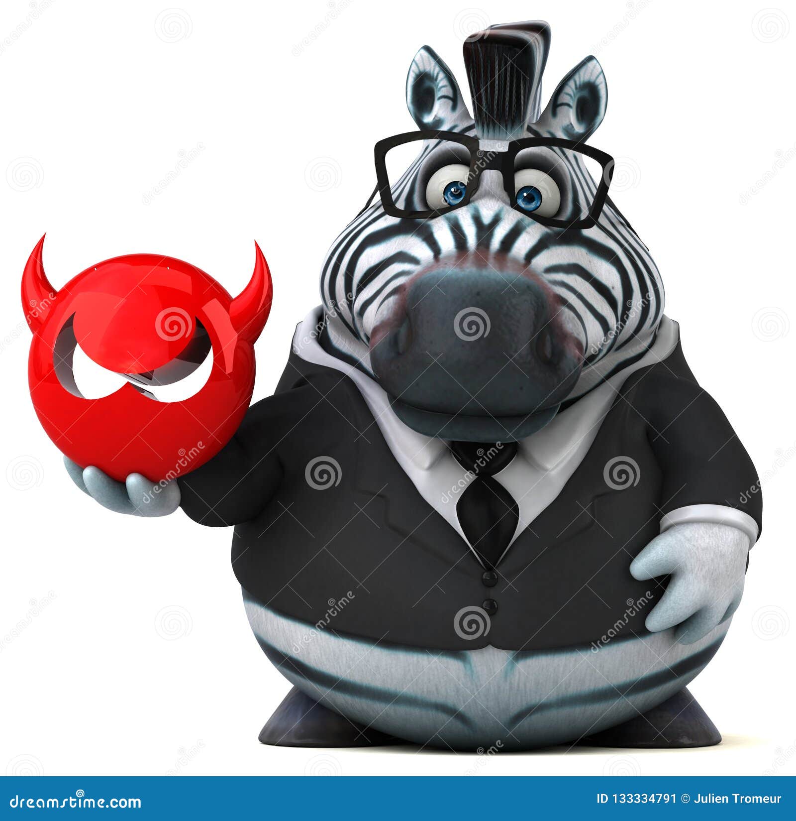 Fun Zebra - 3D Illustration Stock Illustration - Illustration of evil ...