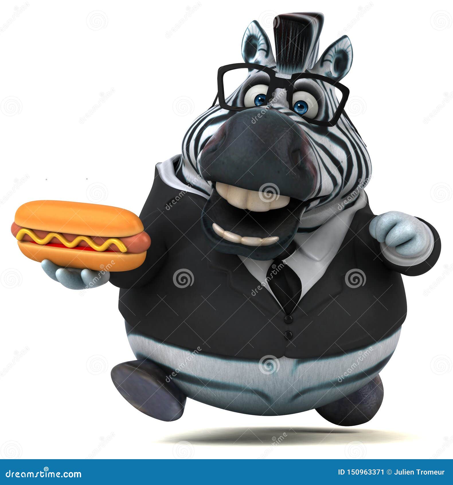 Fun Zebra - 3D Illustration Stock Illustration - Illustration of ...