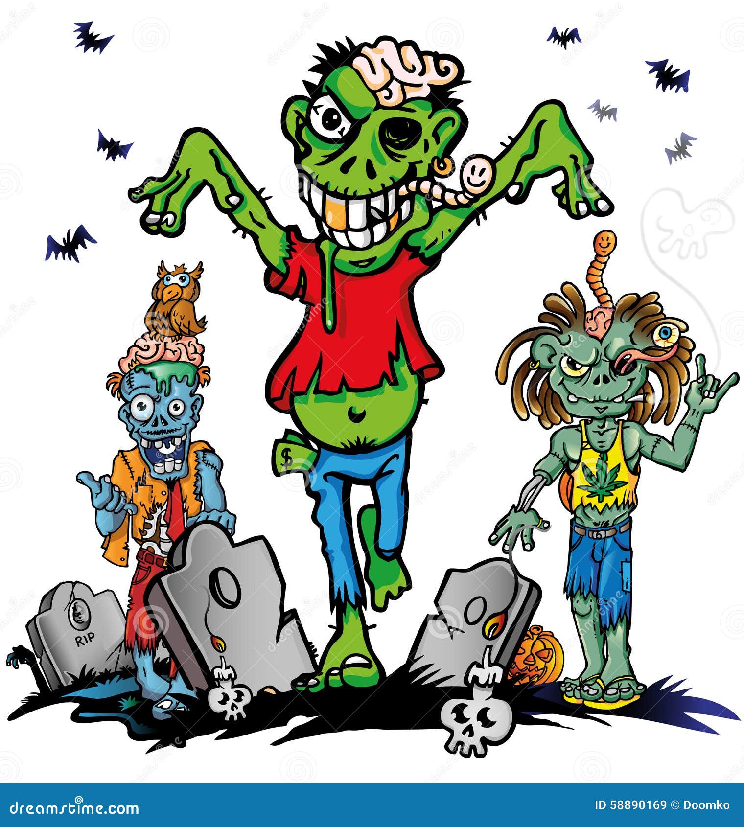 Fun Zombie Cartoon | CartoonDealer.com #58890169