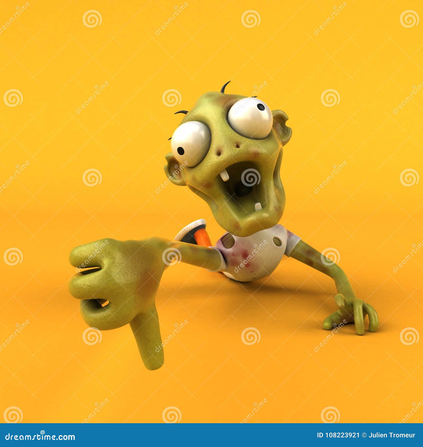 Fun Zombie - 3D Illustration Stock Illustration - Illustration of ...