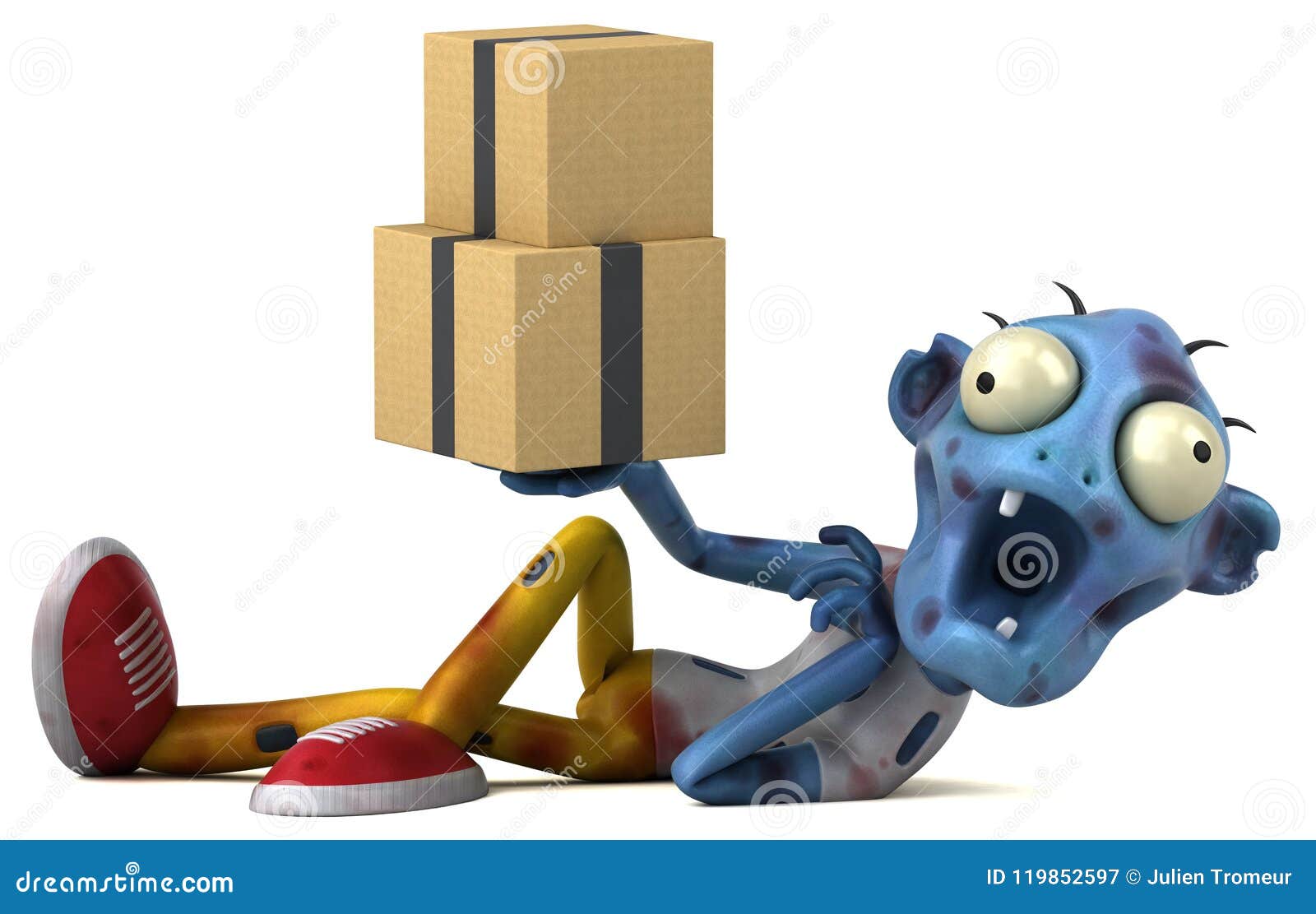 Fun Zombie - 3D Illustration Stock Illustration - Illustration of ...