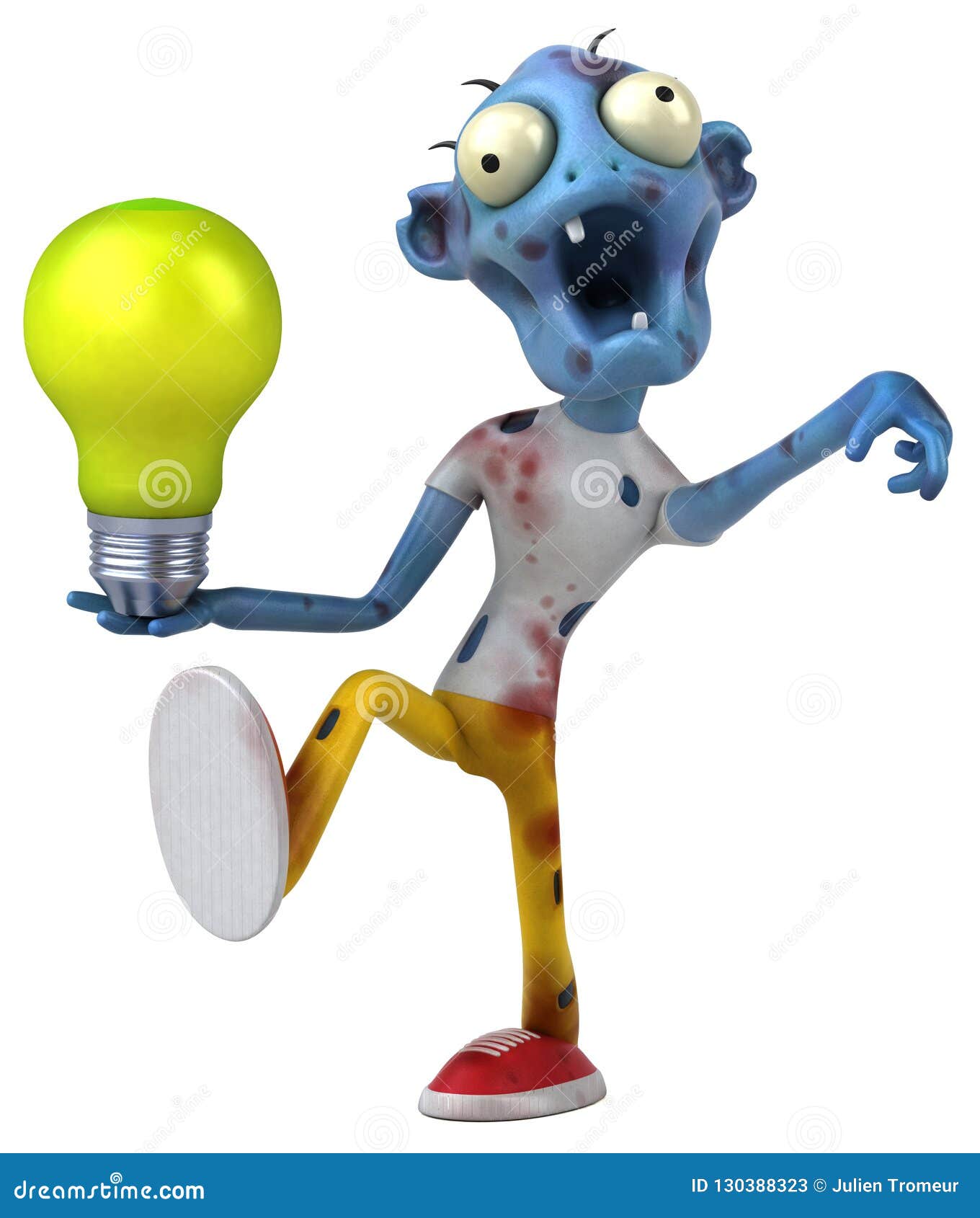 Fun Zombie - 3D Illustration Stock Illustration - Illustration of evil ...