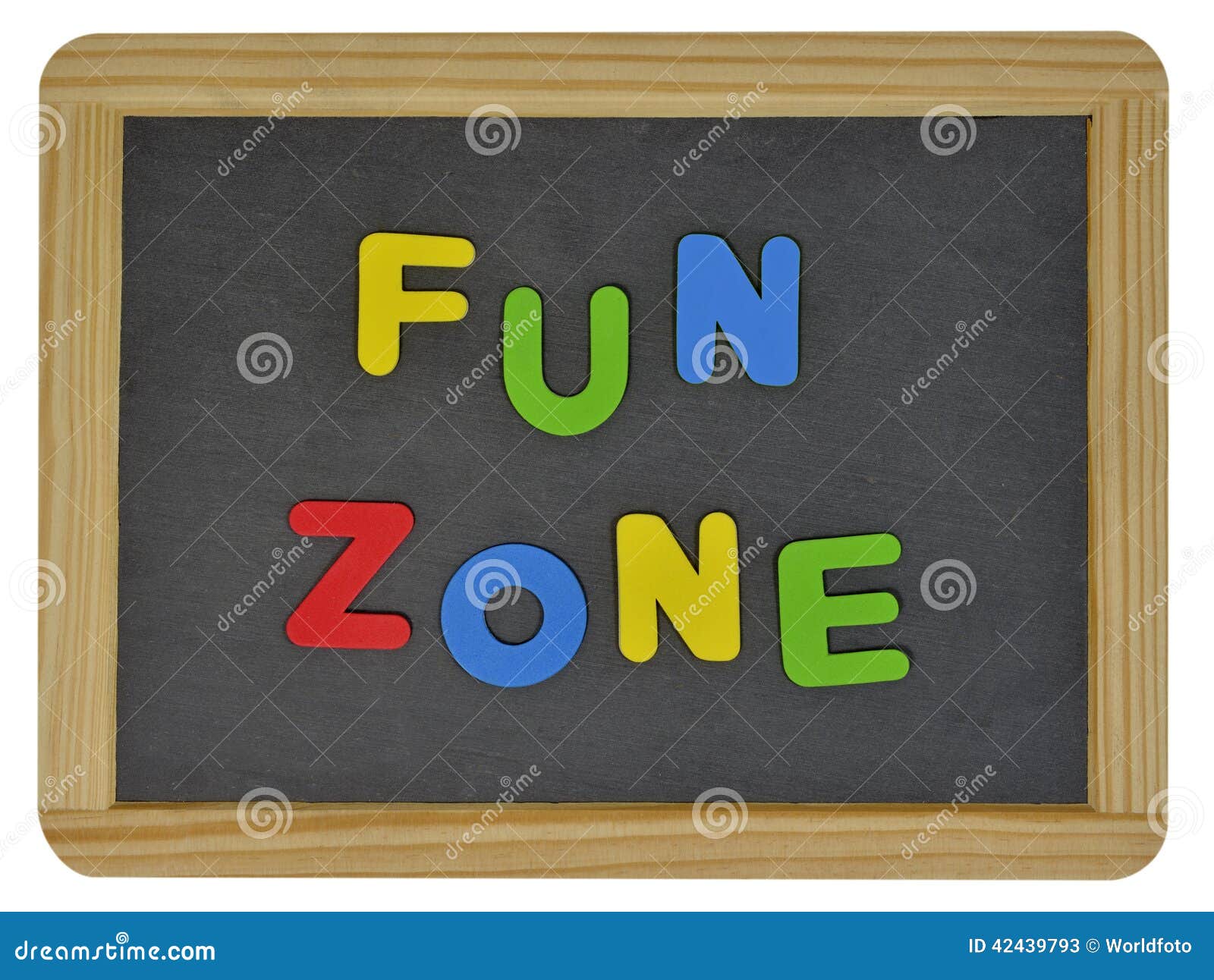 Fun Zone in Colored Letters on Slate Stock Image - Image of yellow ...