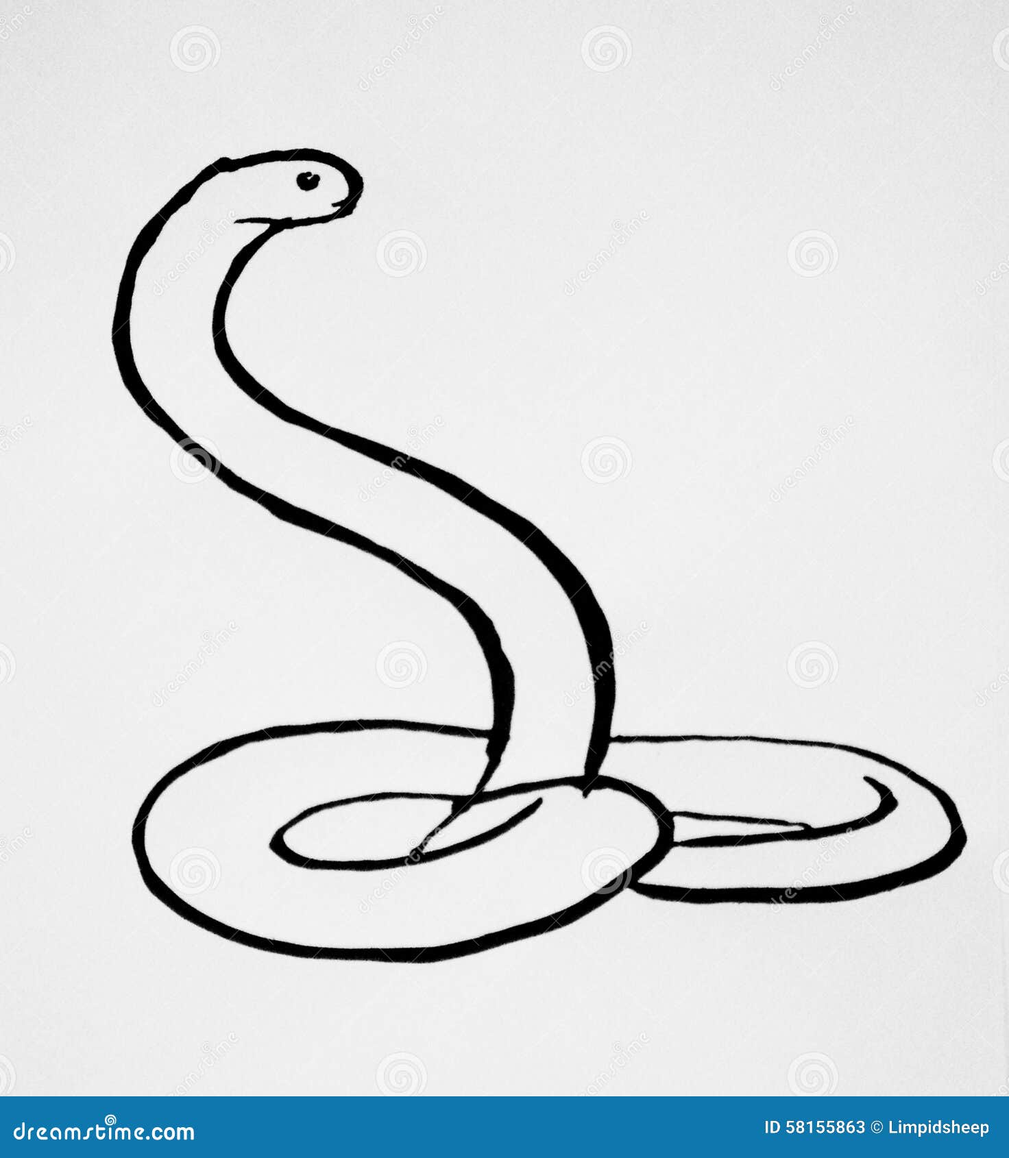 Snake Cartoon Drawing Illustration Isolated Stock Vector - Illustration ...