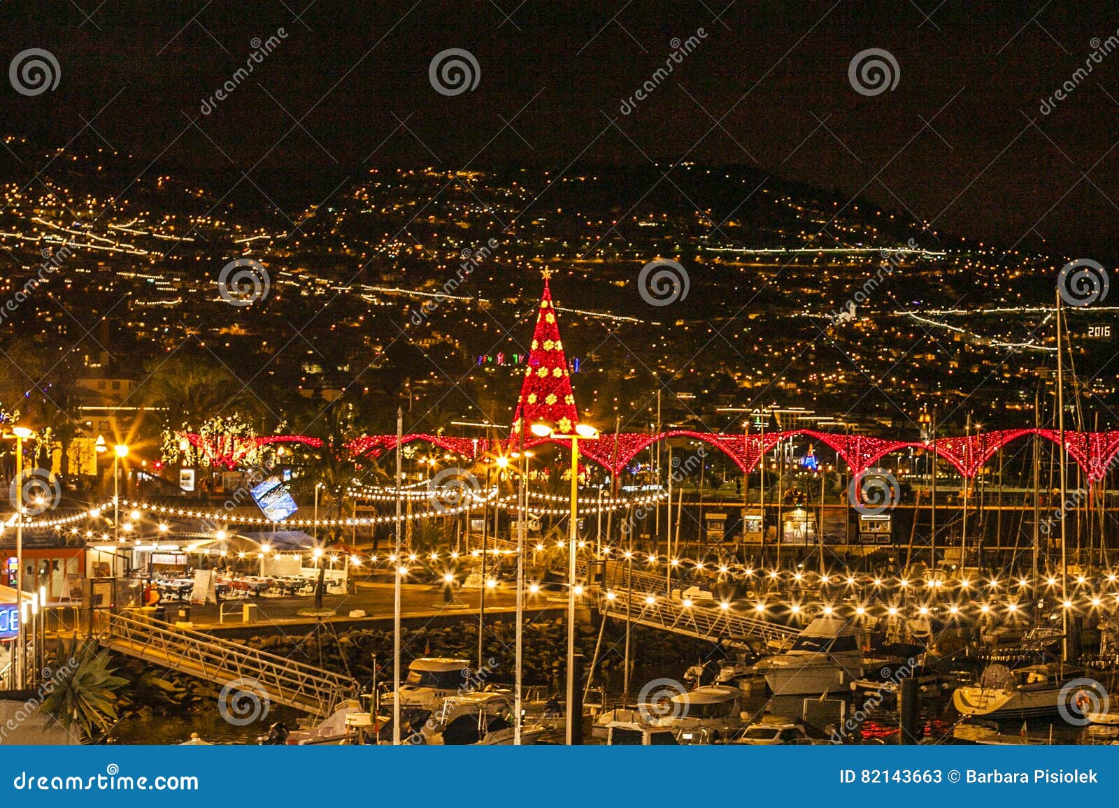 Funchal at Night, Madeira, Portugal. Stock Image - Image of nightlife ...