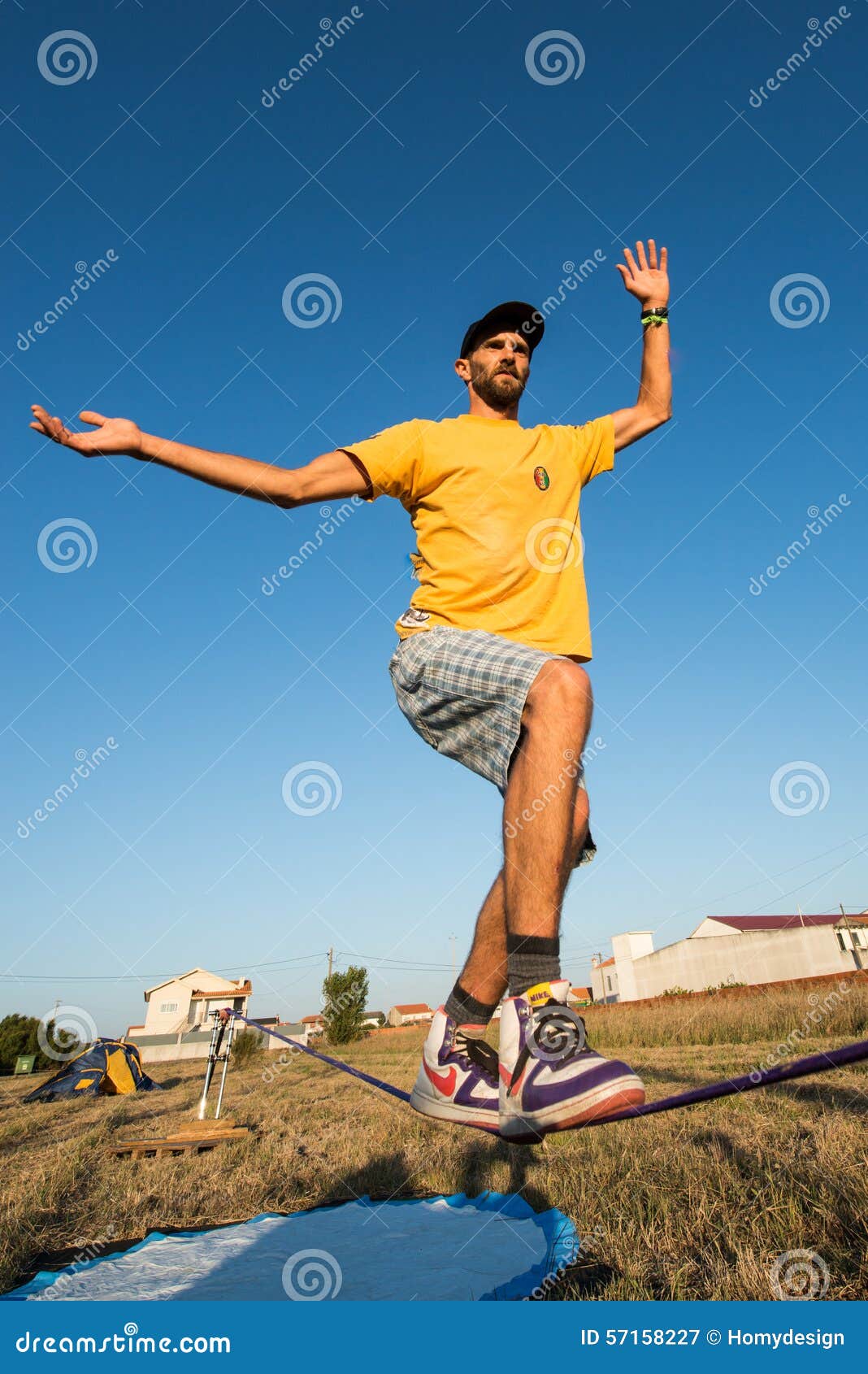 Funcionamiento De Slackline De Los Antunes De Andre Fotografía ...