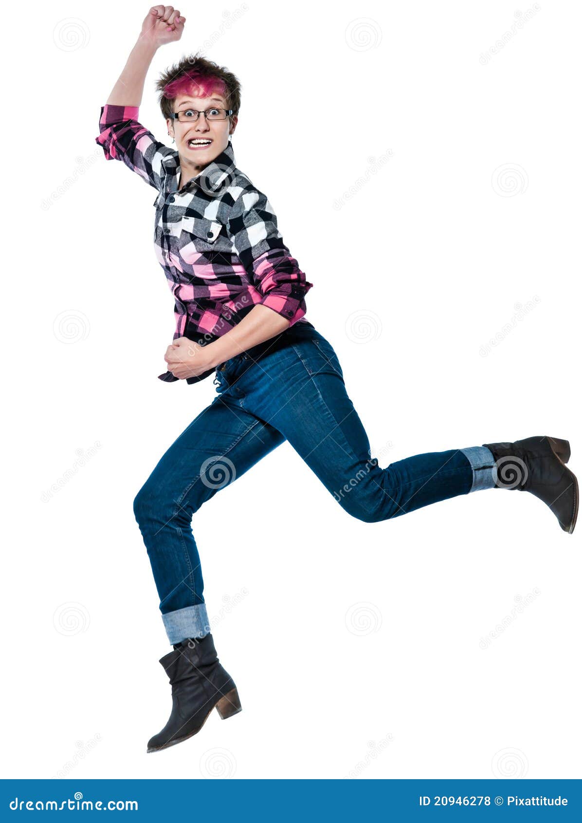 Funcionamiento Expresivo De Moda De La Mujer Joven Foto de archivo ...