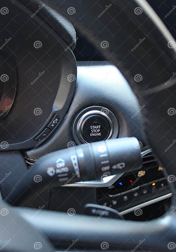 Buttons on Car Dashboard Under Steering Wheel Stock Photo - Image of ...