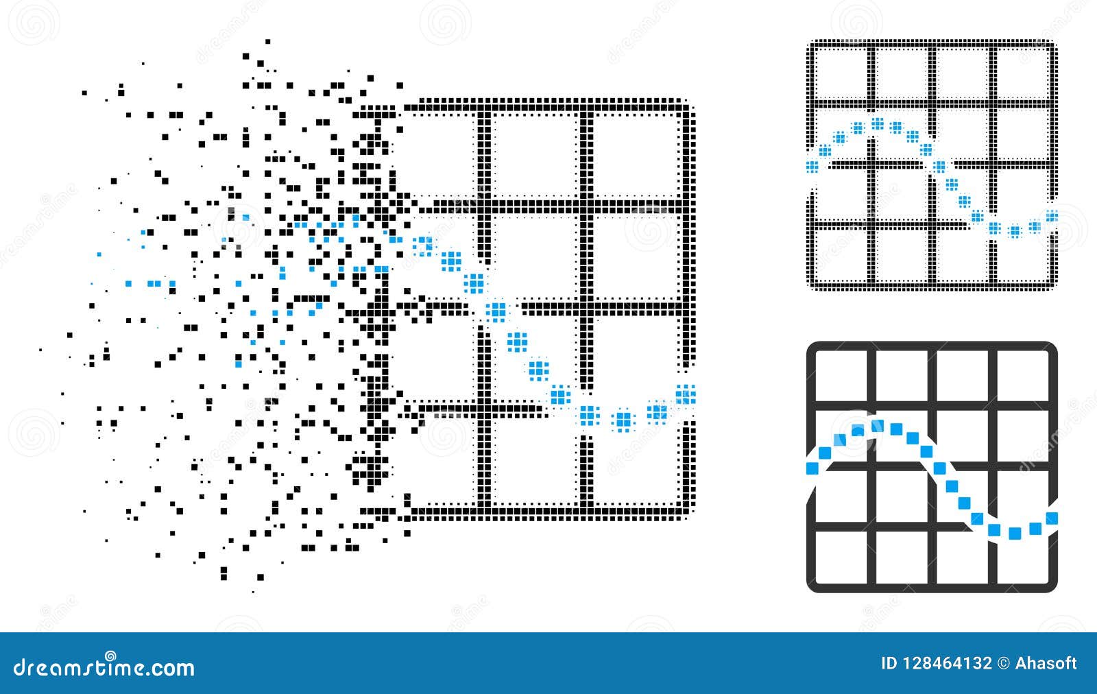Dissolving Dot Halftone Function Chart Icon Stock Vector - Illustration ...