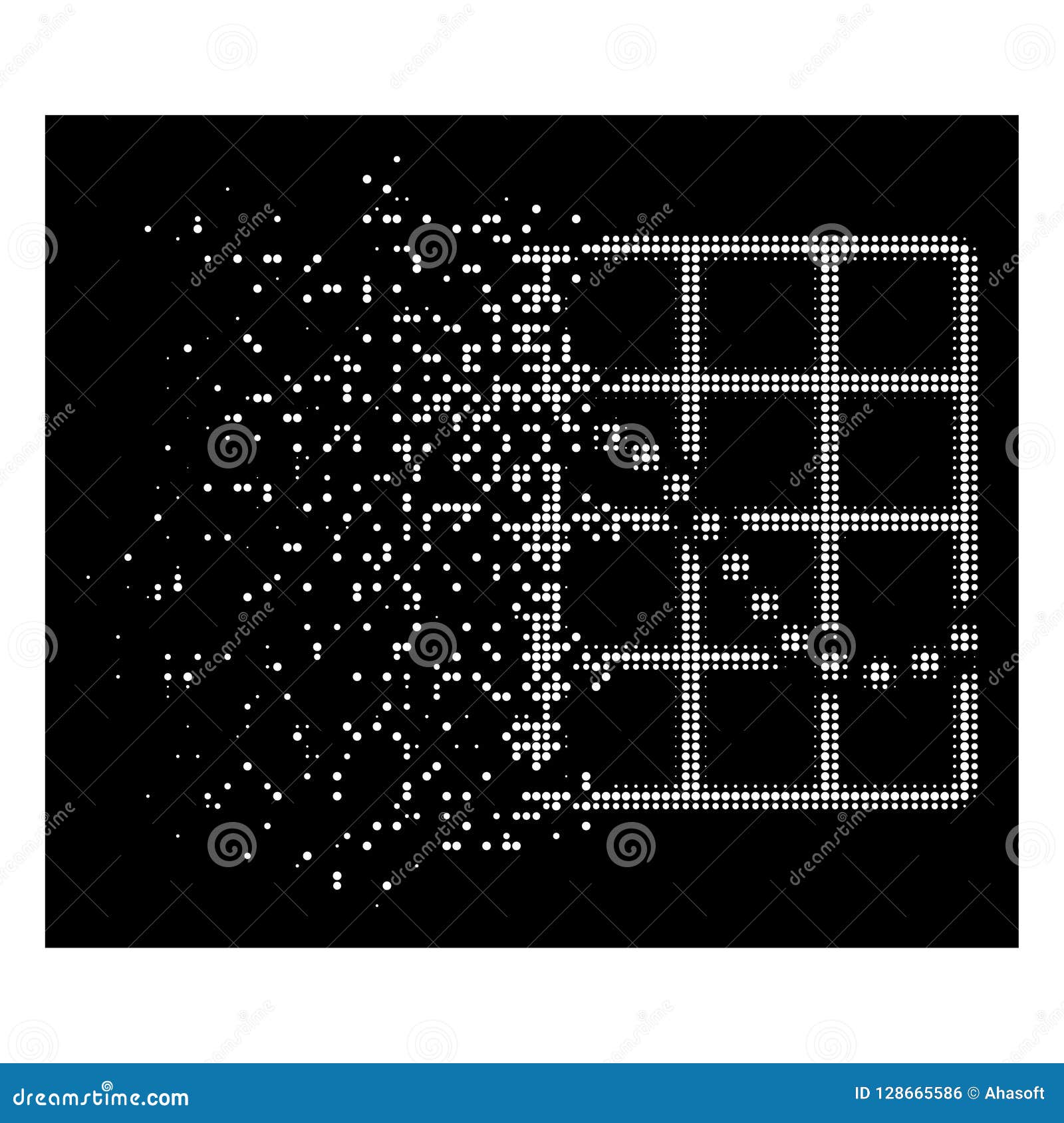 White Fragmented Dot Halftone Function Chart Icon Stock Vector ...