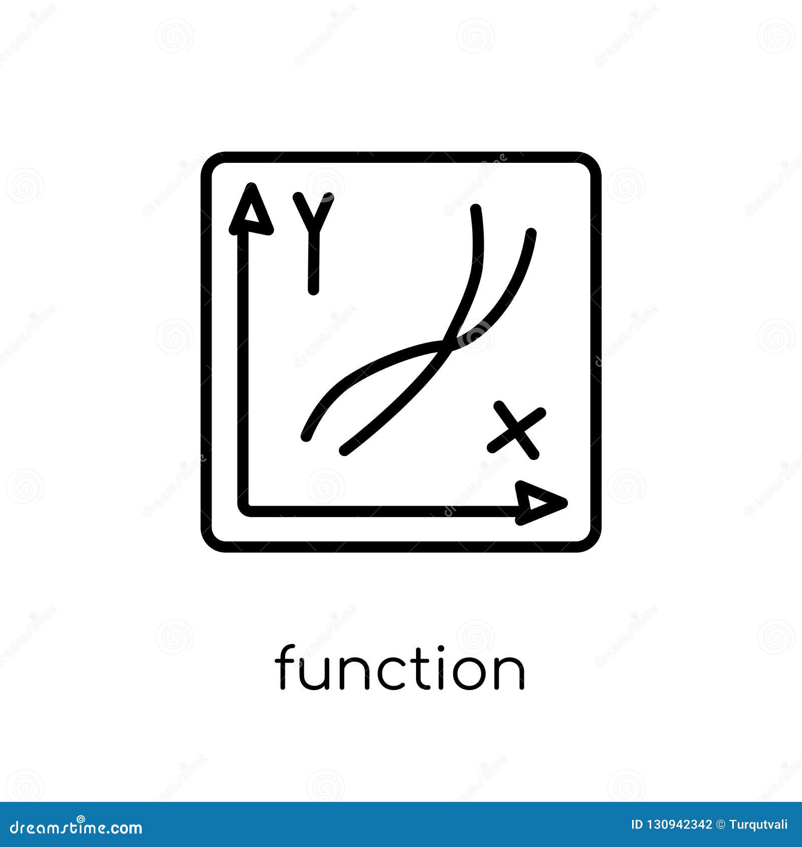 Function Icon Trendy Modern Flat Linear Vector Function Icon On Stock