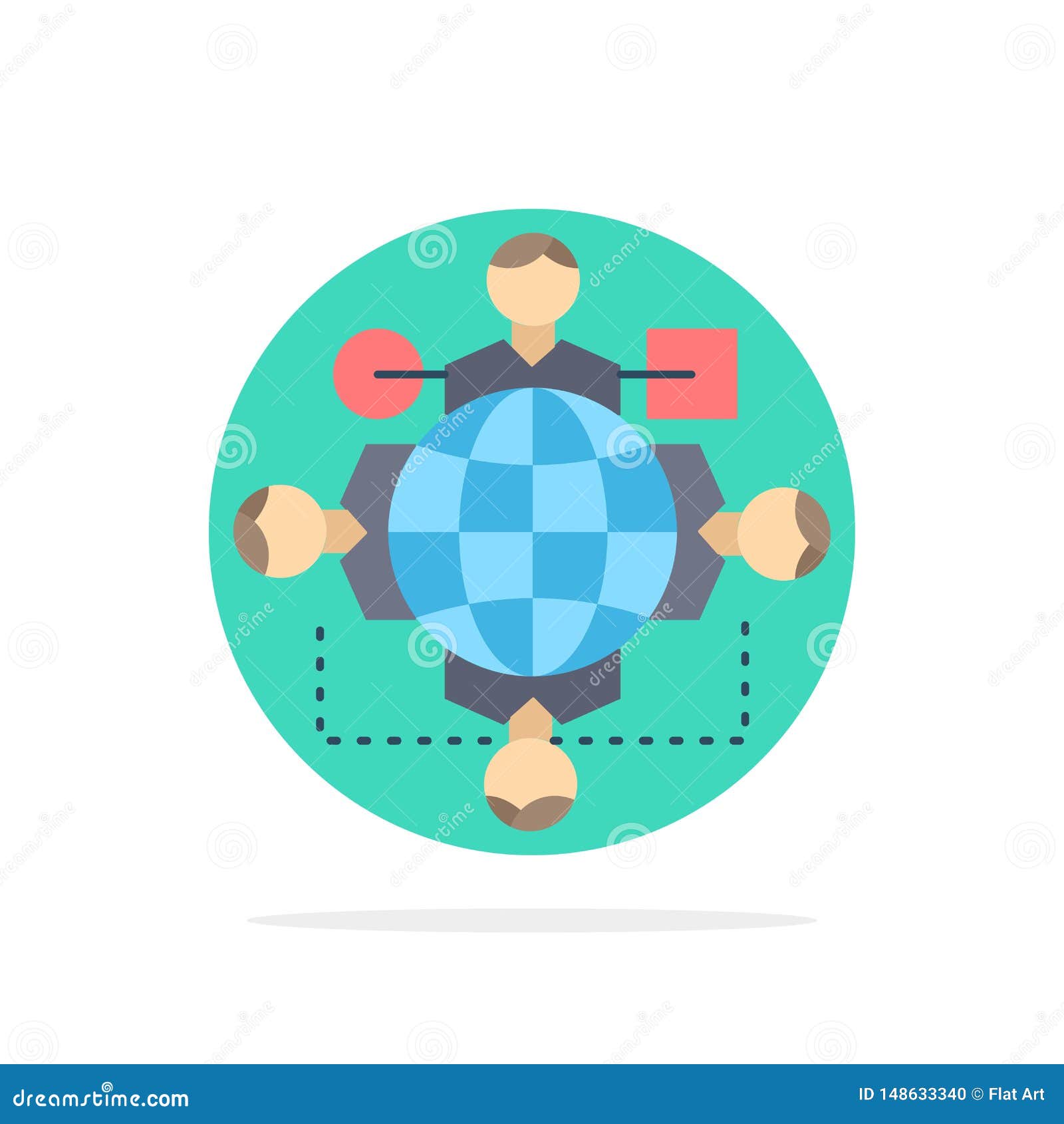 Function Instruction Logic Operation Meeting Flat Color Icon Vector Stock Vector