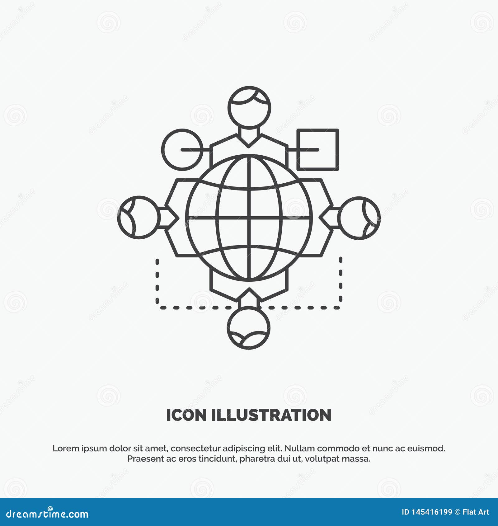 Function, Instruction, Logic, Operation, Meeting Icon. Line Vector Gray Symbol for UI and UX ...