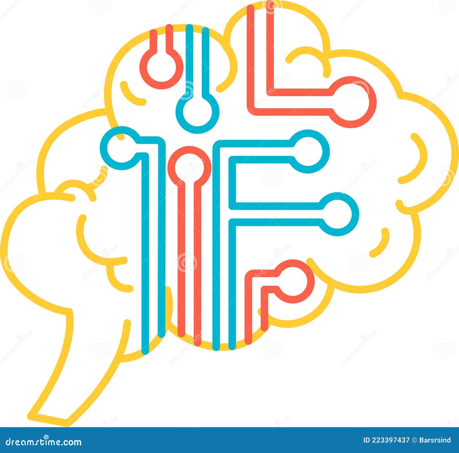 Function Intelligence of Human Brain Icon Vector Stock Vector ...