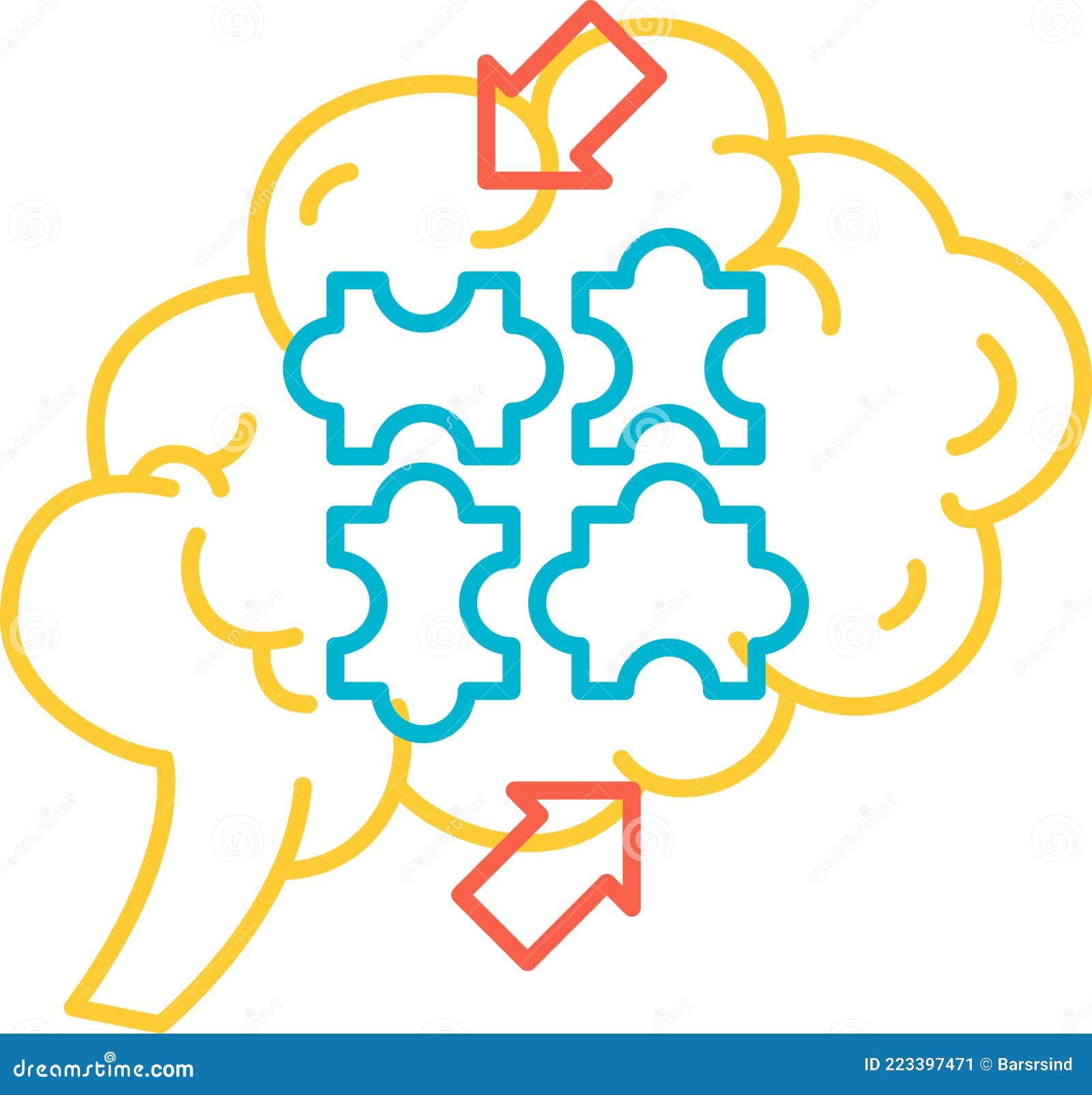 Function Introspection Of Human Brain Icon Vector | CartoonDealer.com ...