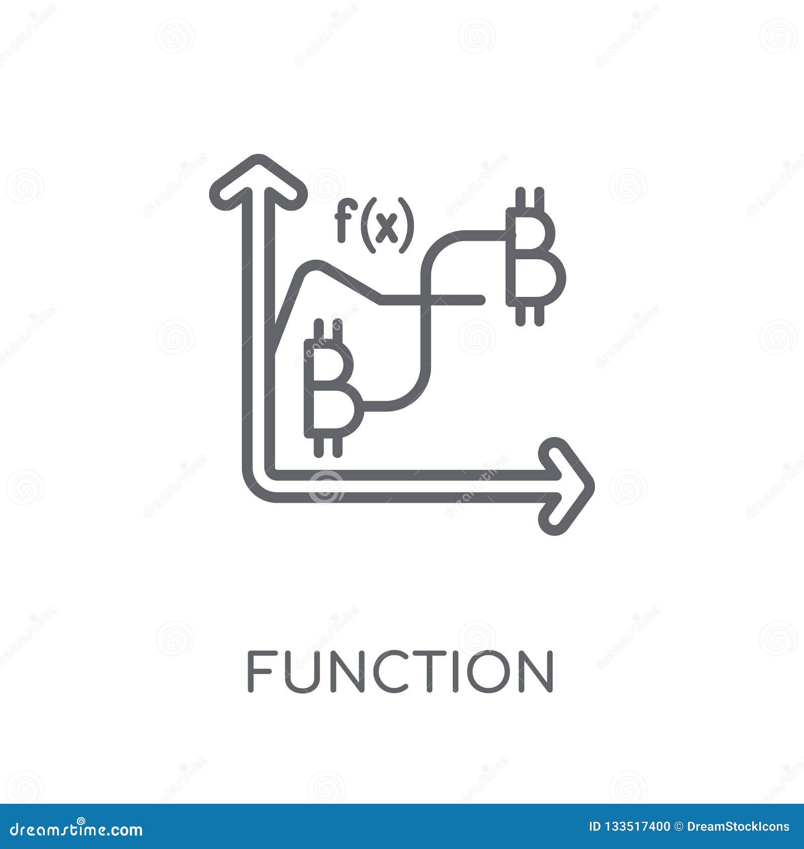 Function Linear Icon. Modern Outline Function Logo Concept on Wh Stock ...