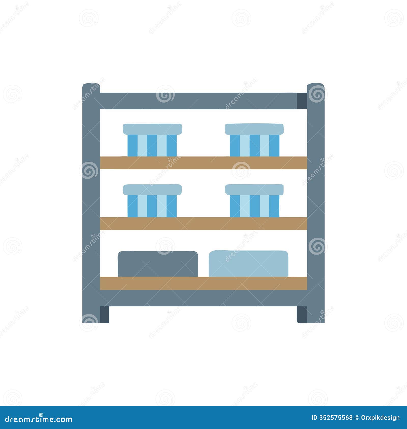 Functional Display Shelf for Organized Living Stock Illustration ...