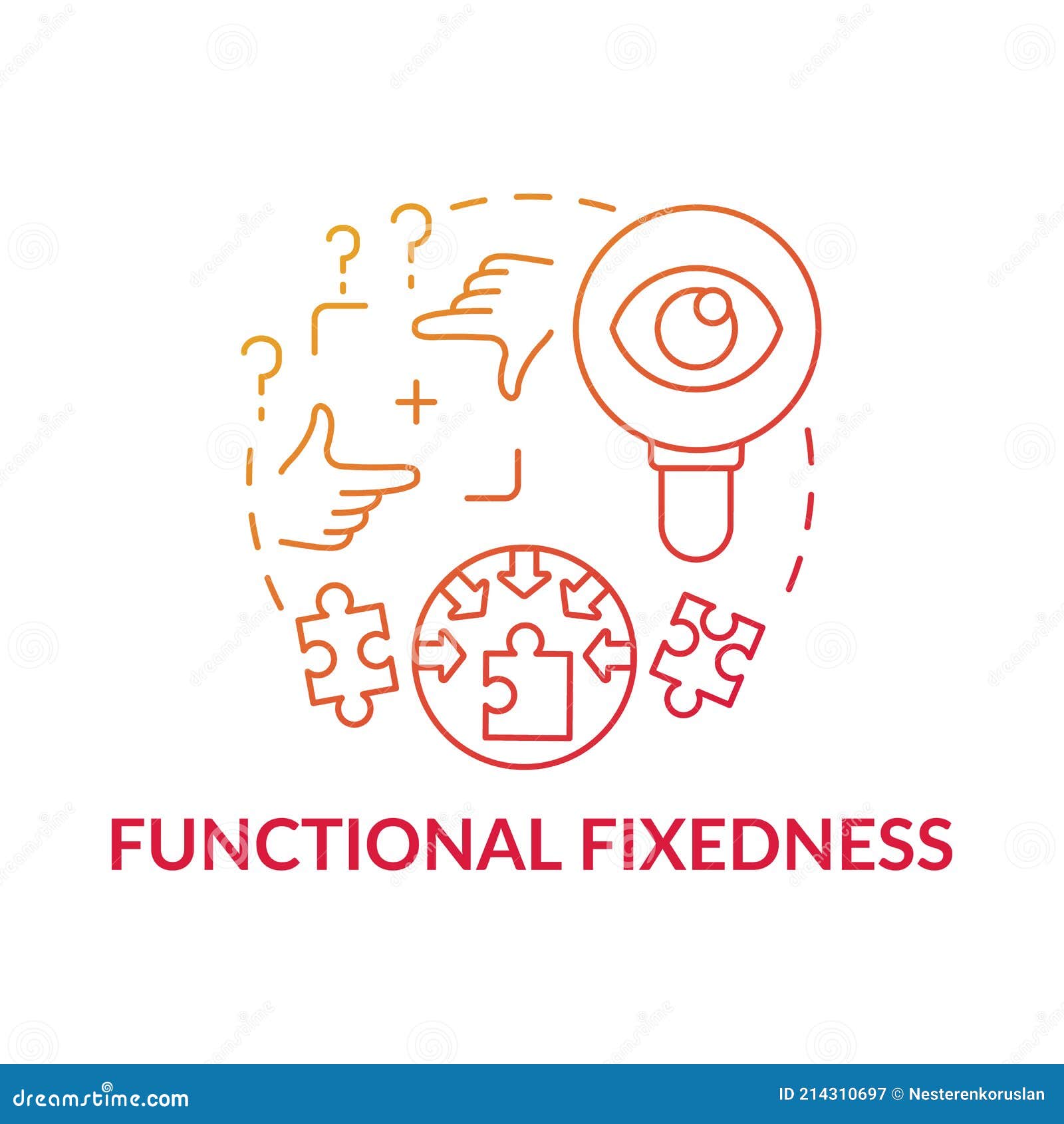 Functional Fixedness Red Gradient Concept Icon Stock Vector ...