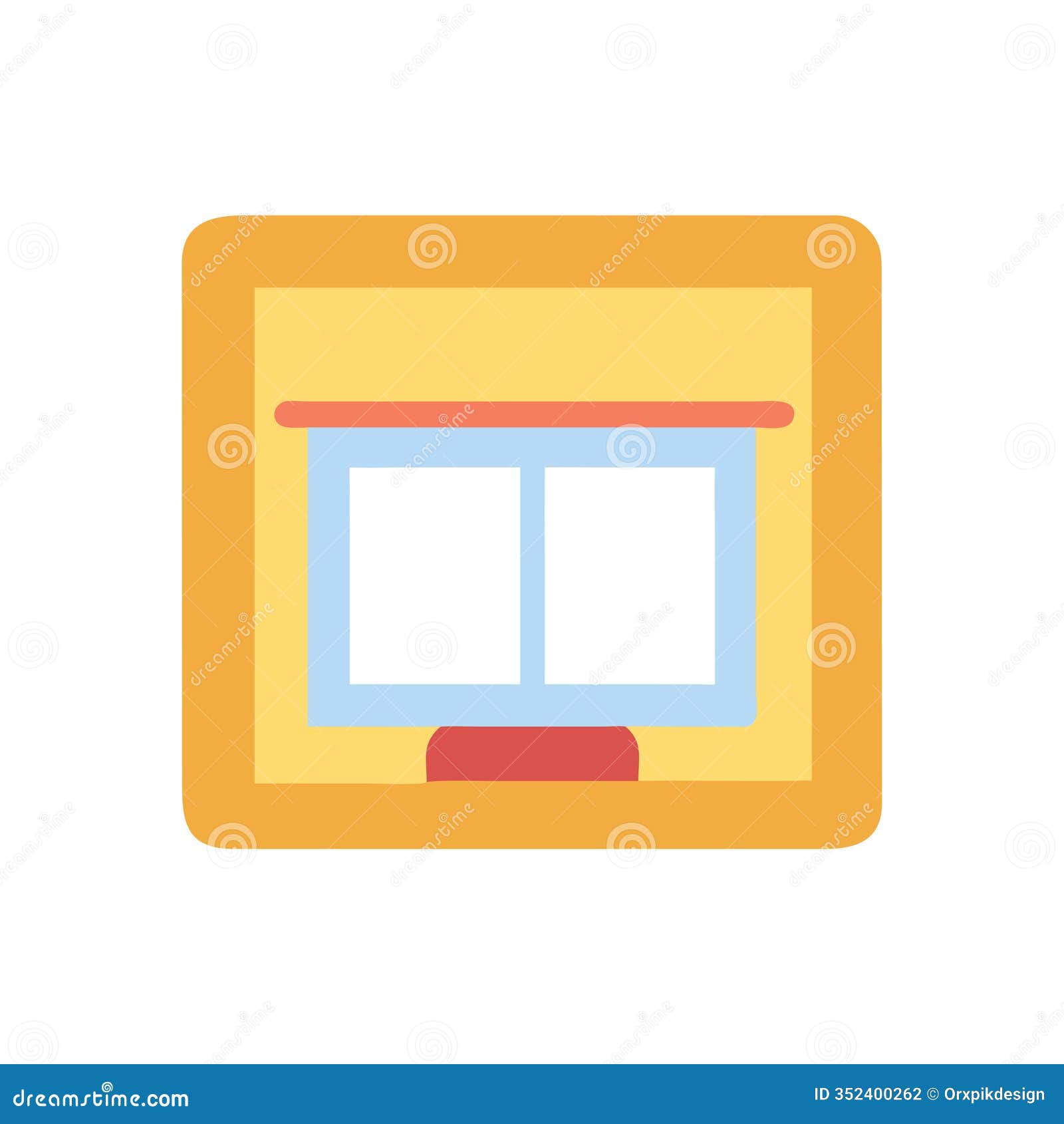 Functional Hopper Window for Ventilation Stock Illustration ...