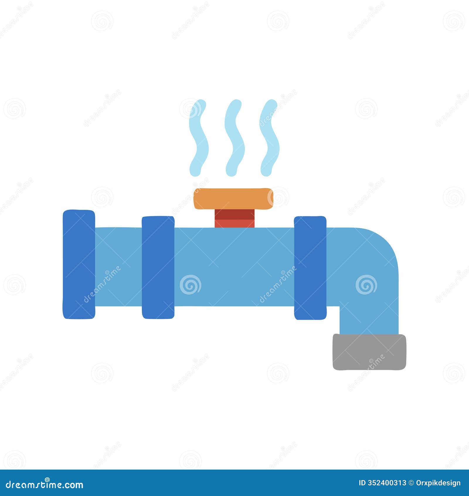 Functional Hot Water Pipe Design for Safety Stock Illustration ...