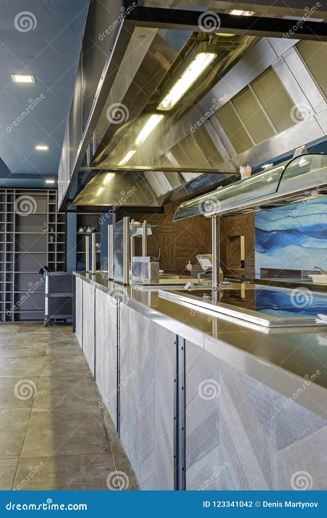 Kitchen in Restaurant with Sea Theme 5 Stock Photo - Image of empty ...