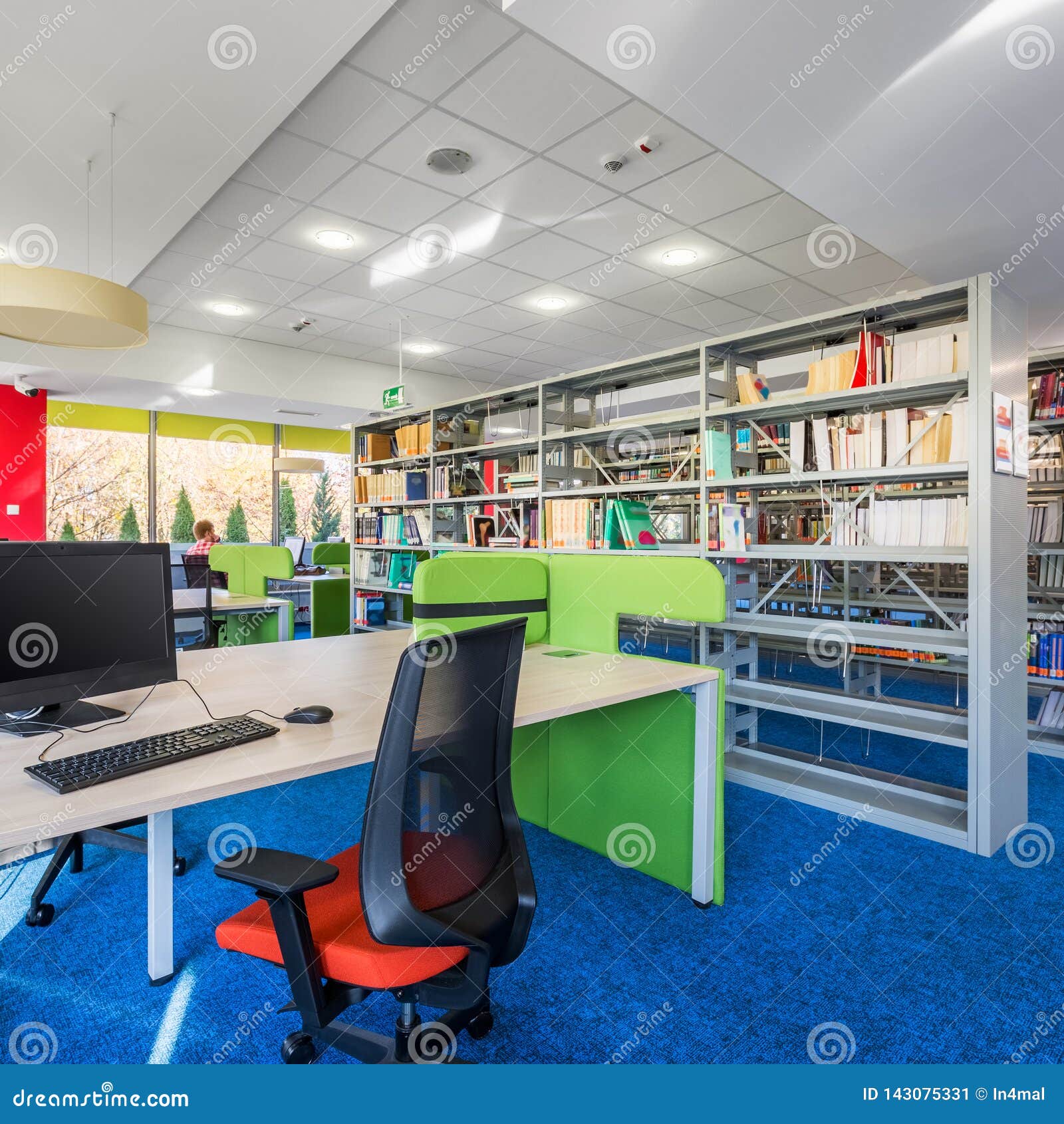 Functional and Modern Library Interior Stock Image - Image of comfort ...