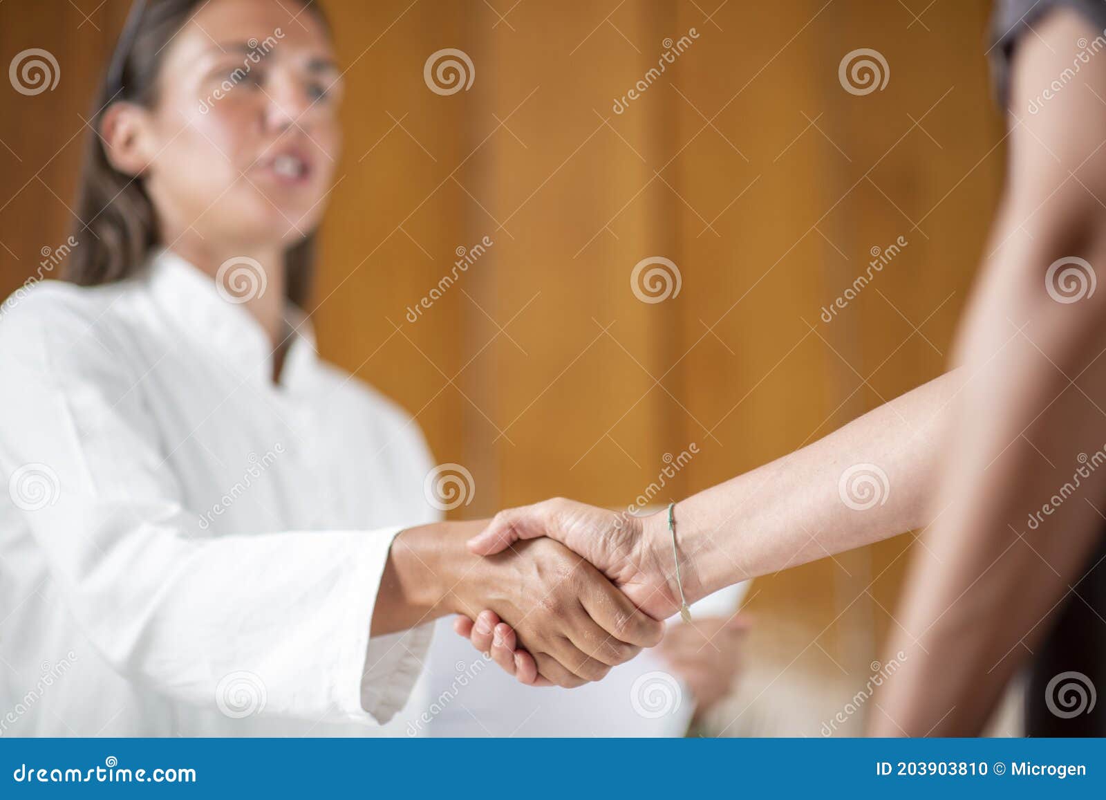 Functional Medicine Practicioner Shaking Hands with a Client Stock ...