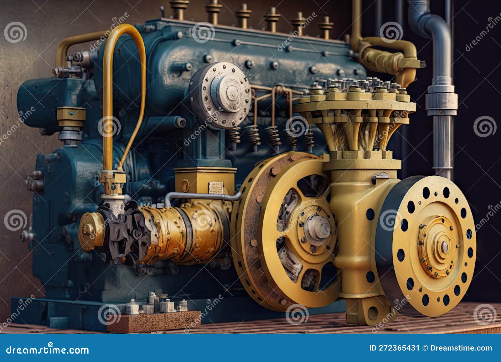 Functional Oil Pumps and Valve System in Working Engine Stock Image ...