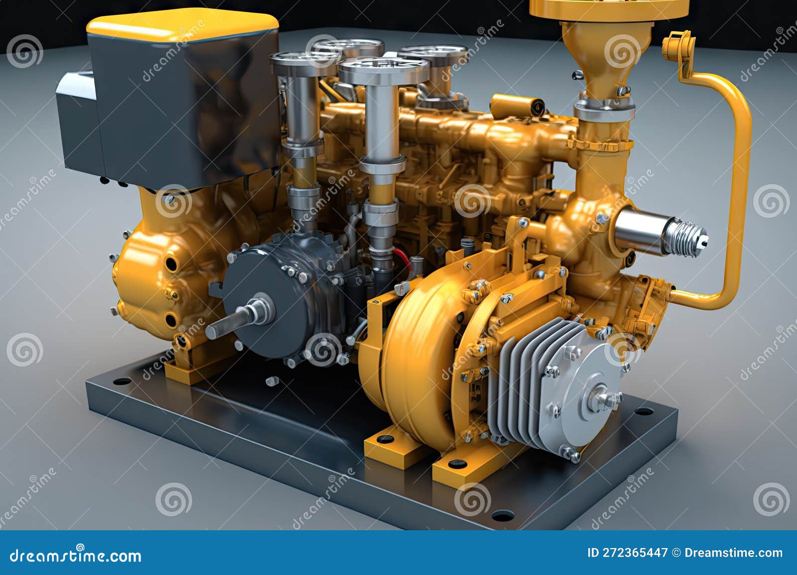 Functional Oil Pumps and Valve System in Working Engine Stock ...