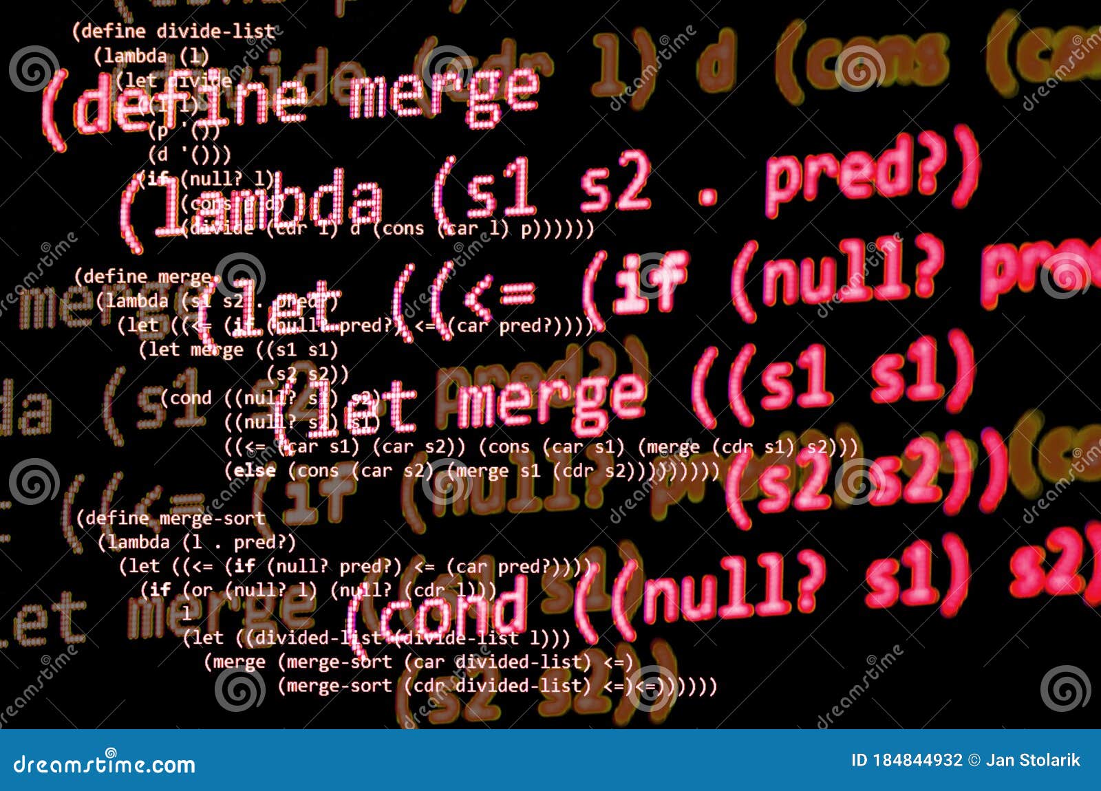 Functional Programming Code - Declarative Paradigm, Red Color Stock ...