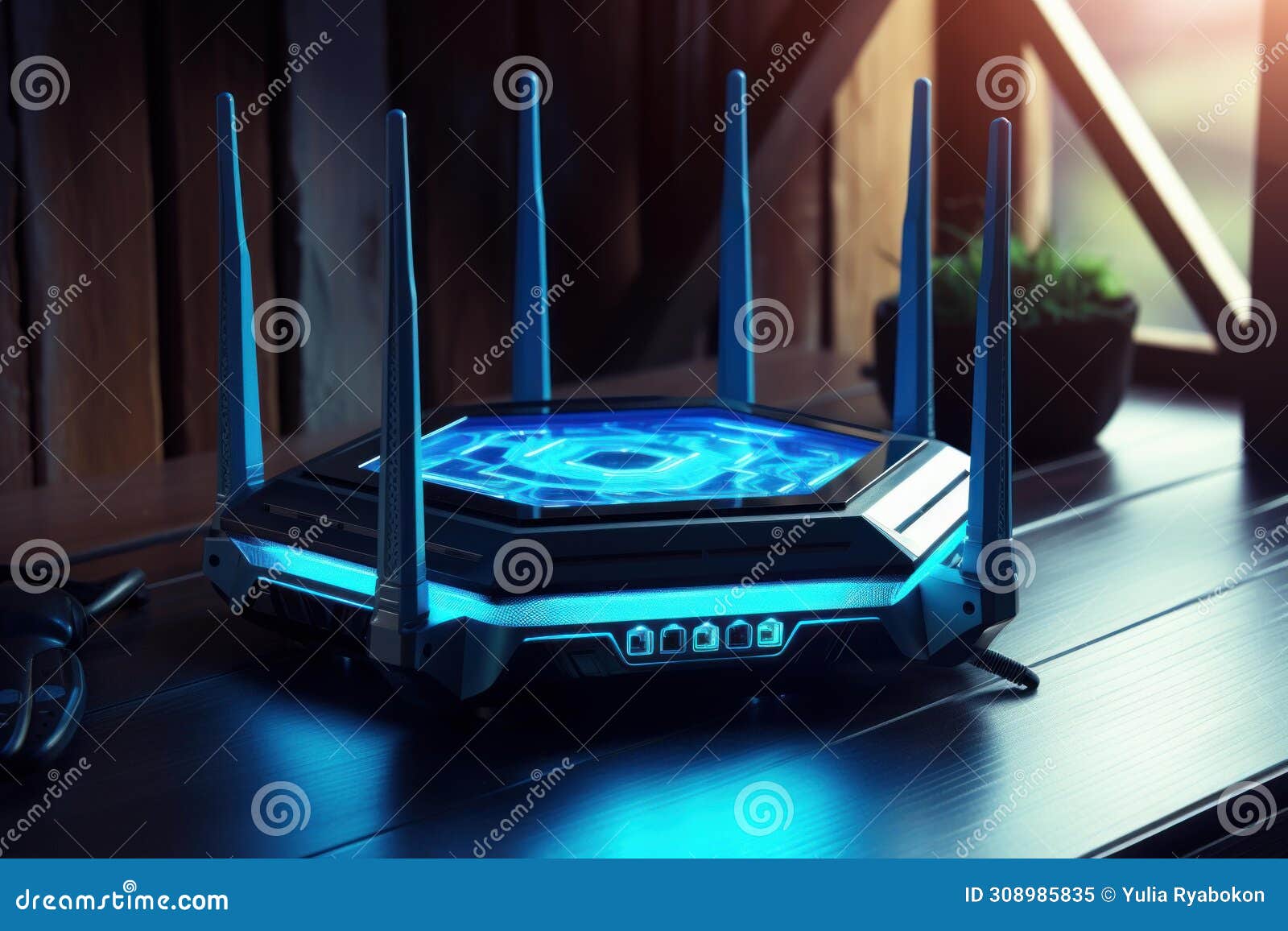 Functional Router Blue Wifi. Generate Ai Stock Illustration ...