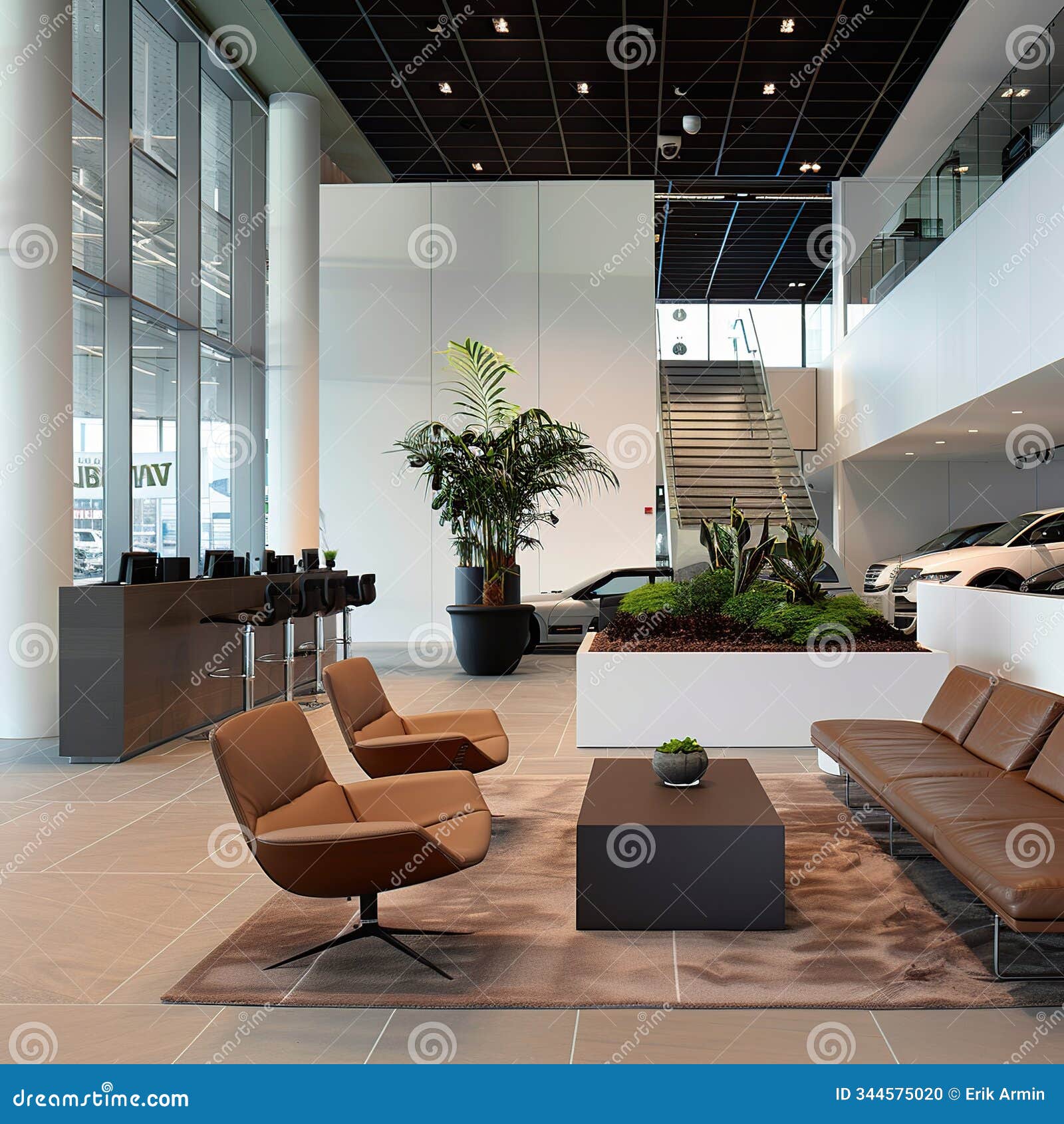 Functional Seating Arrangement in the Reception Area of a Car ...