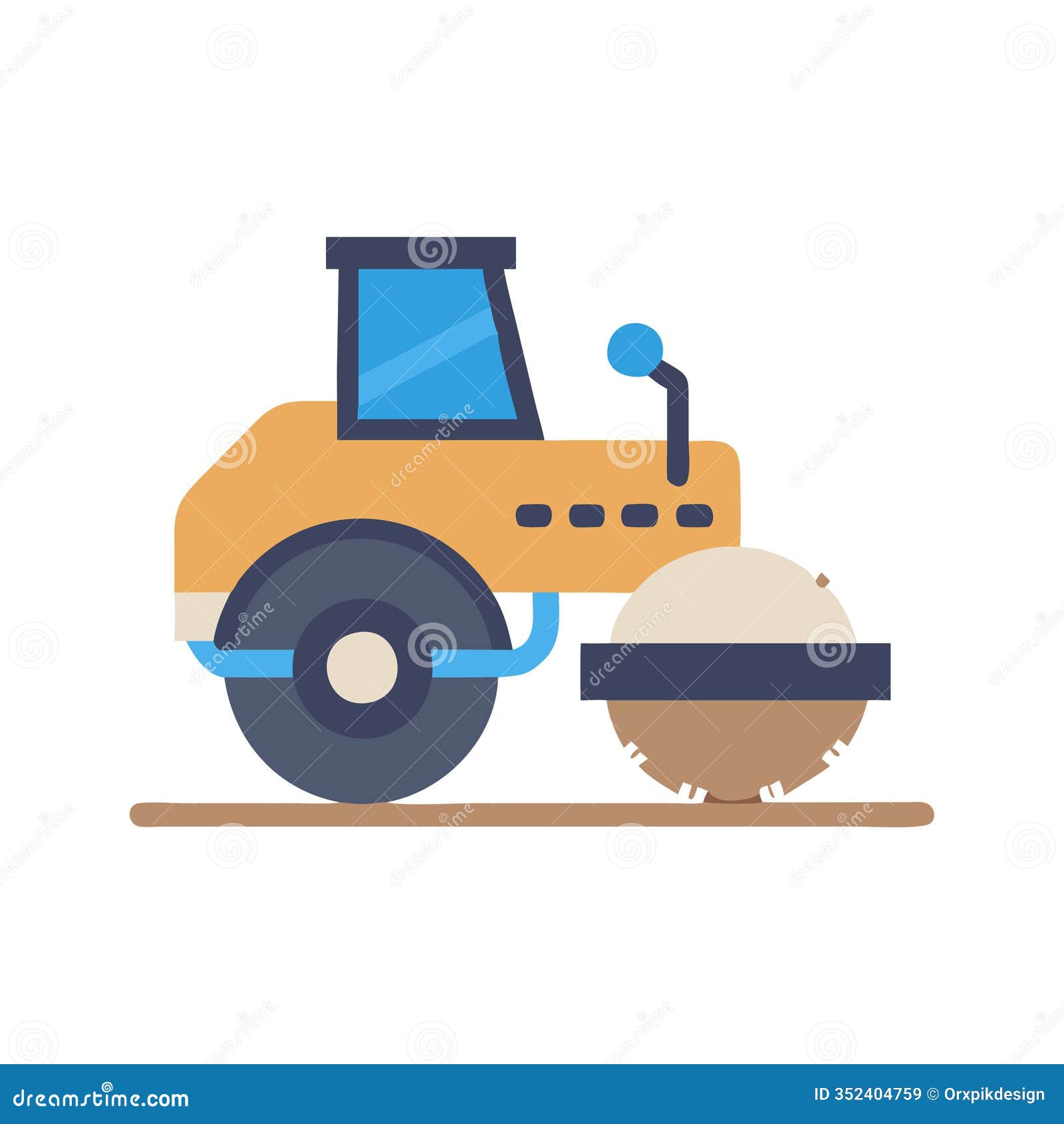 Functional Soil Compactor Design For Roadwork Cartoon Vector ...